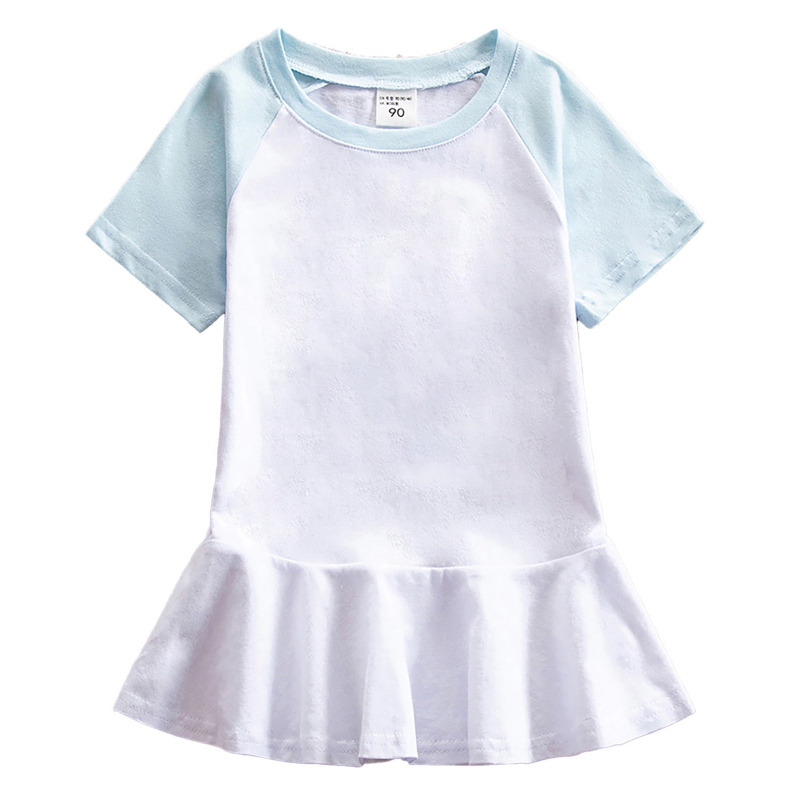 Kiijoy Little Girls Short Sleeve T-Shirt Dress Color Block School ...