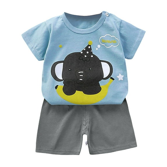 Kiijoy Newborn Boys Summer Clothes Set Cartoon Short Sleeve T-Shirt ...