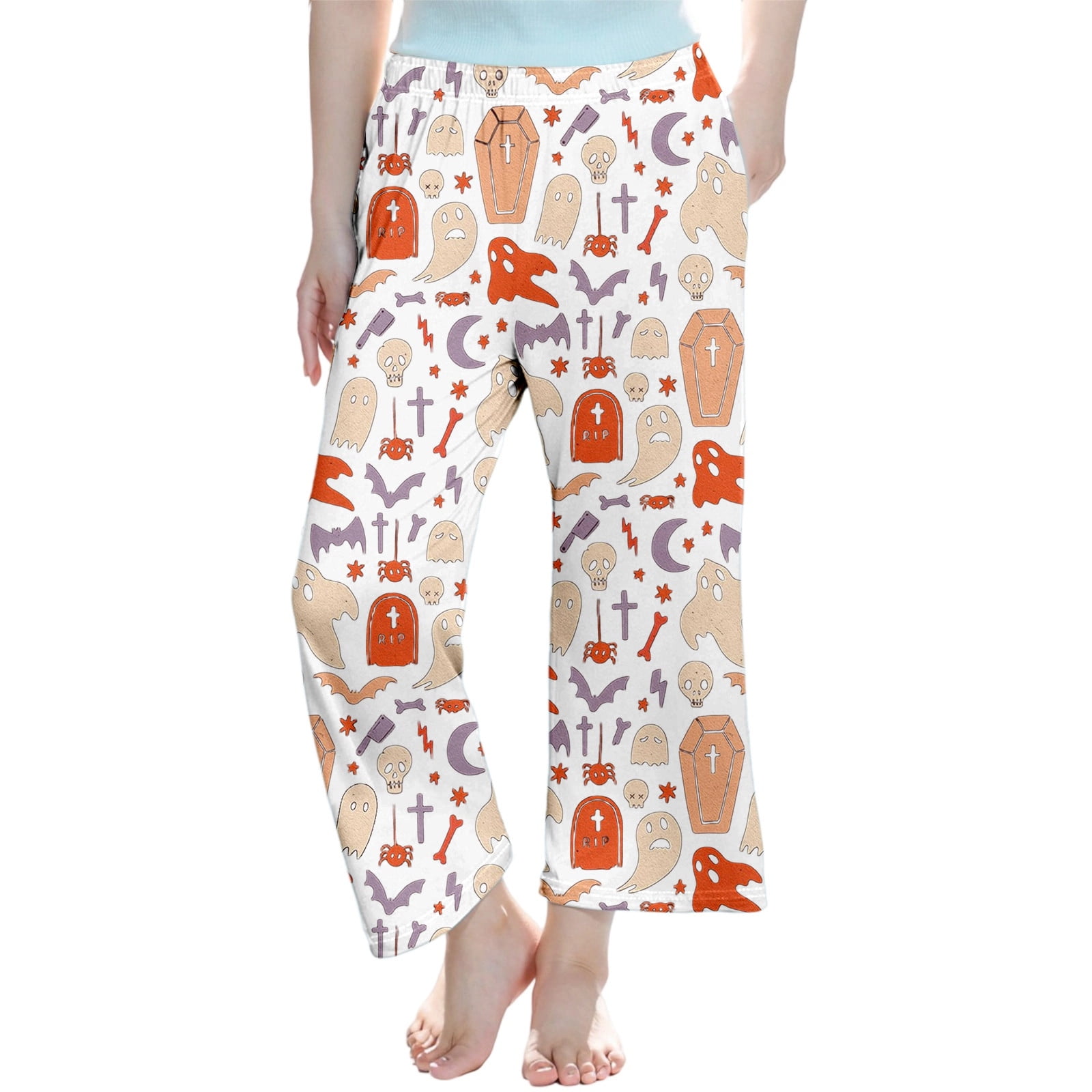 Kiijoy Toddler Girls Halloween Sleep Pants Straight Leg Snug Fit Pajama ...