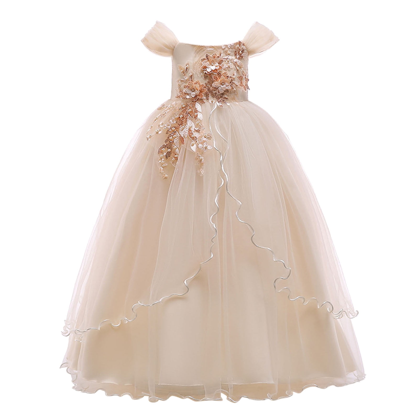 Kiijoy Toddler Girls Off Shoulder Flower Wedding Party Dress Birthday Princess Pageant Gown ...