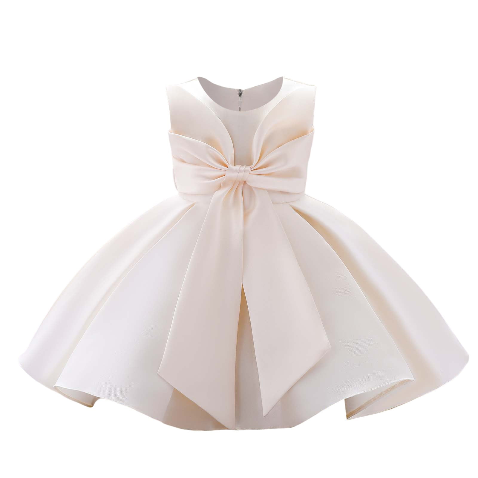 Kiijoy Toddler Girls Sleeveless Bow Party Dress Birthday Wedding Dress ...