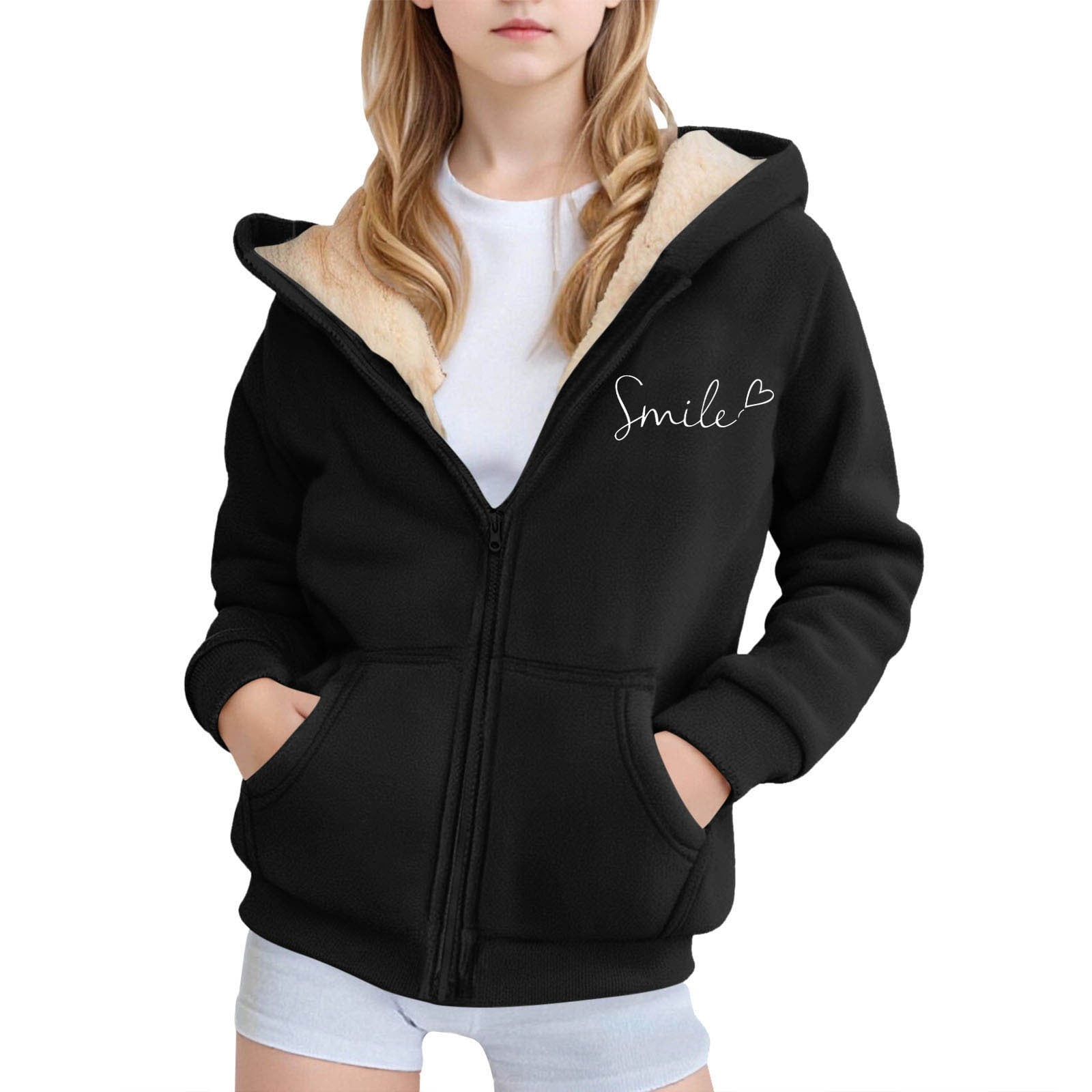 Kiijoy Tween Girls Hoodie Soft Winter Hooded Jacket Outerwear, Sizes 12 ...