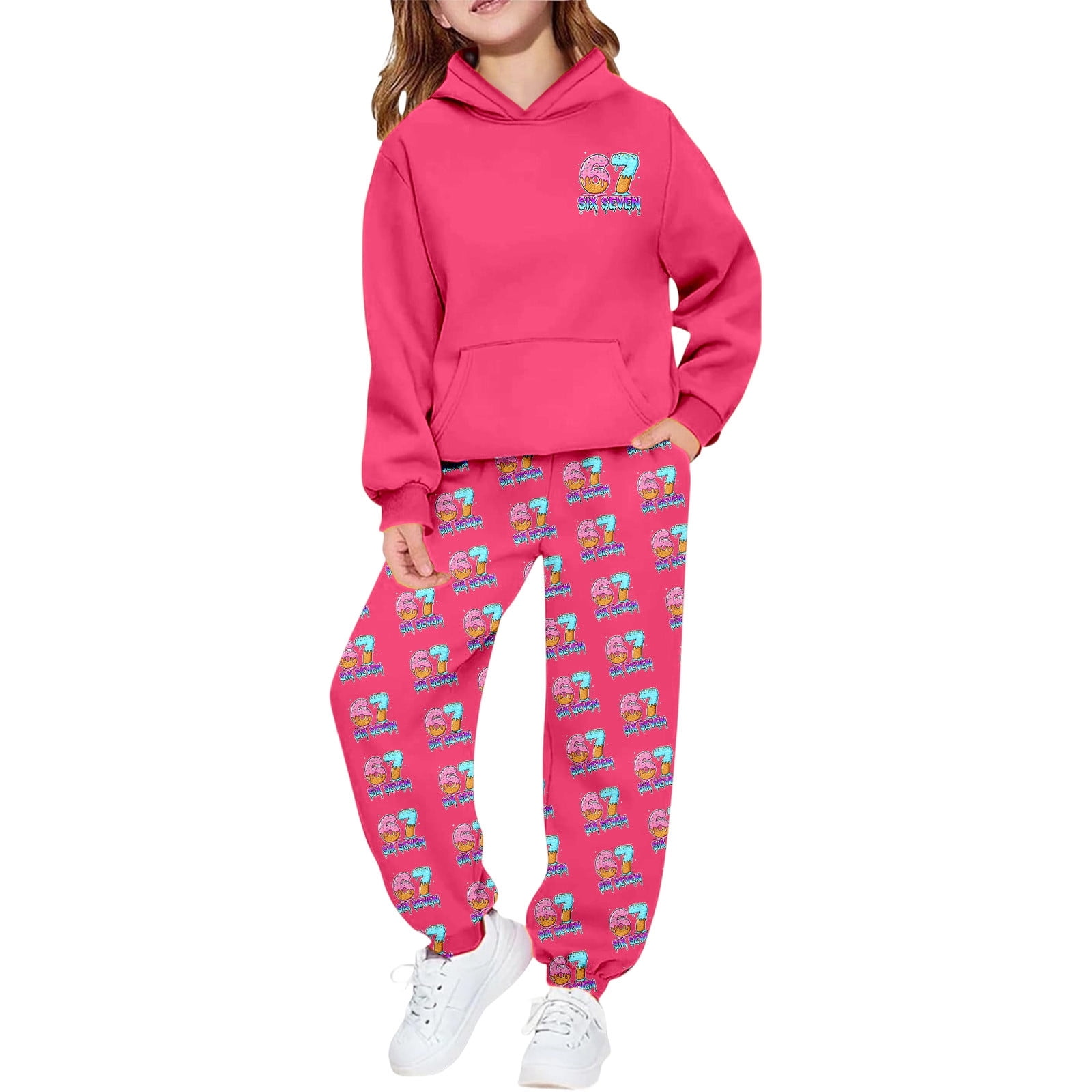 Kiijoy Tween Girls Sweatsuits Stylish 67 Fleece Hoodie Sweatpants ...