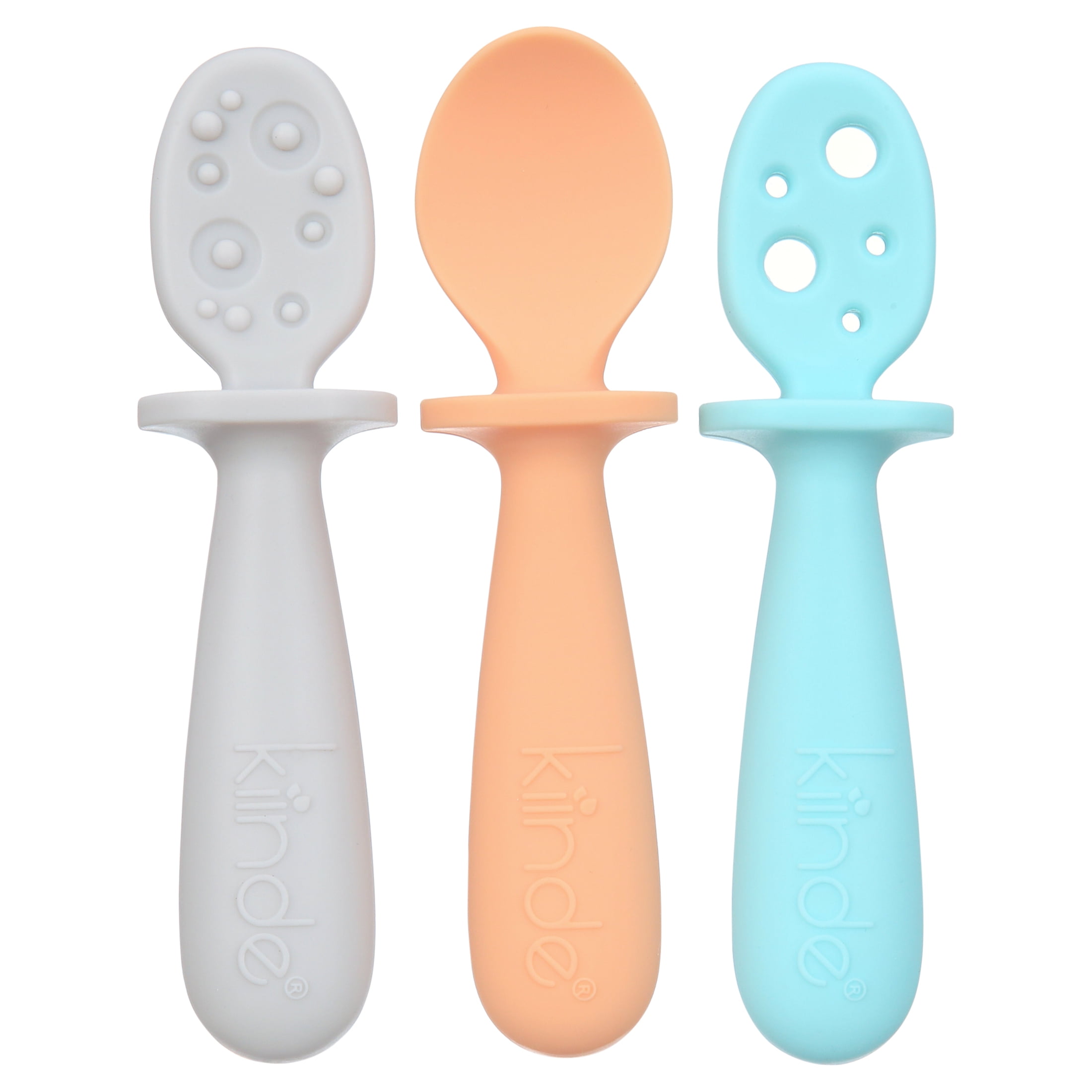 Kiinde Lil' Bites Soft Silicone Spoon All Stages (Multi Colors) 3-pack ...