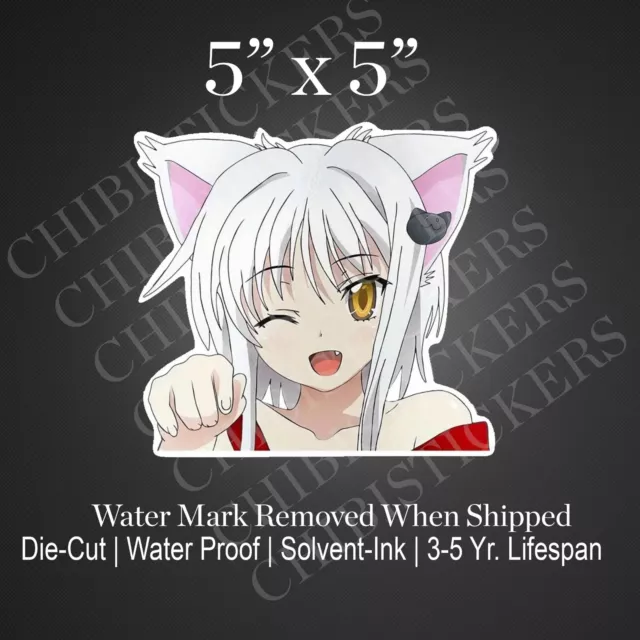 Kiity Cat Sticker Anime Eyes Meow Cute Chibi Vinyl Sticker Waterproof ...