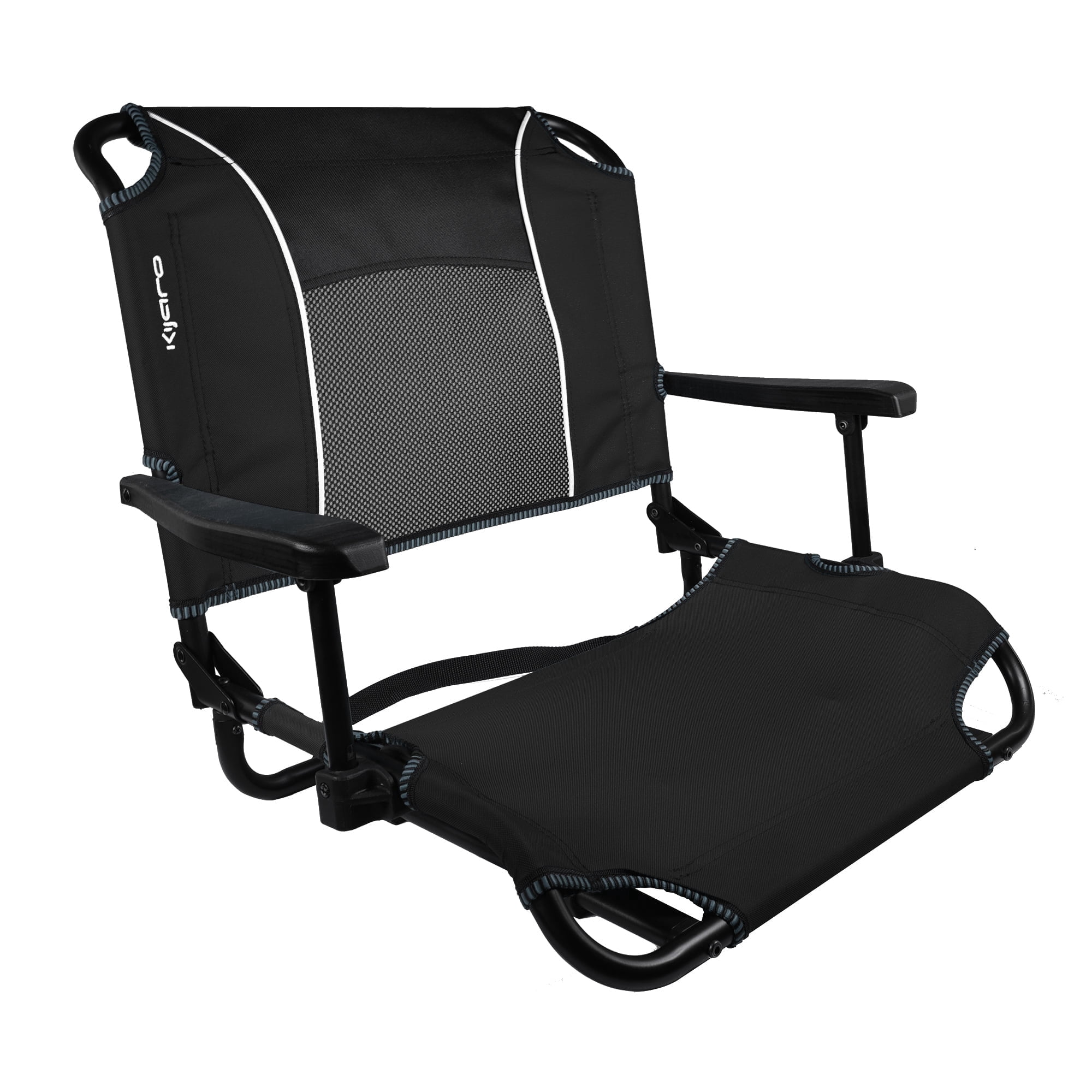 Kijaro Dual Lock Stadium Seat with Arms - Vik Black - Walmart.com