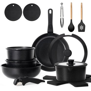 Bakken-Swiss 14-Piece Kitchen Cookware Set – Granite Non-Stick – Eco ...