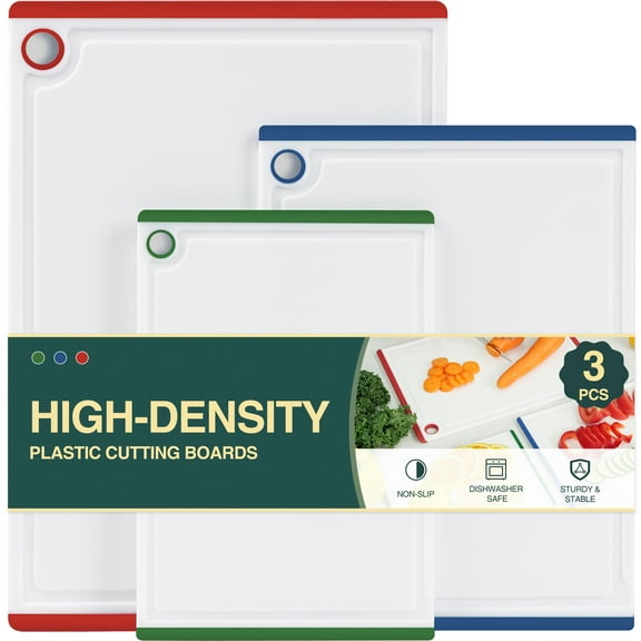 Thickened Plastic Cutting Board with Drip Grooves and Non-Slip Handle ...