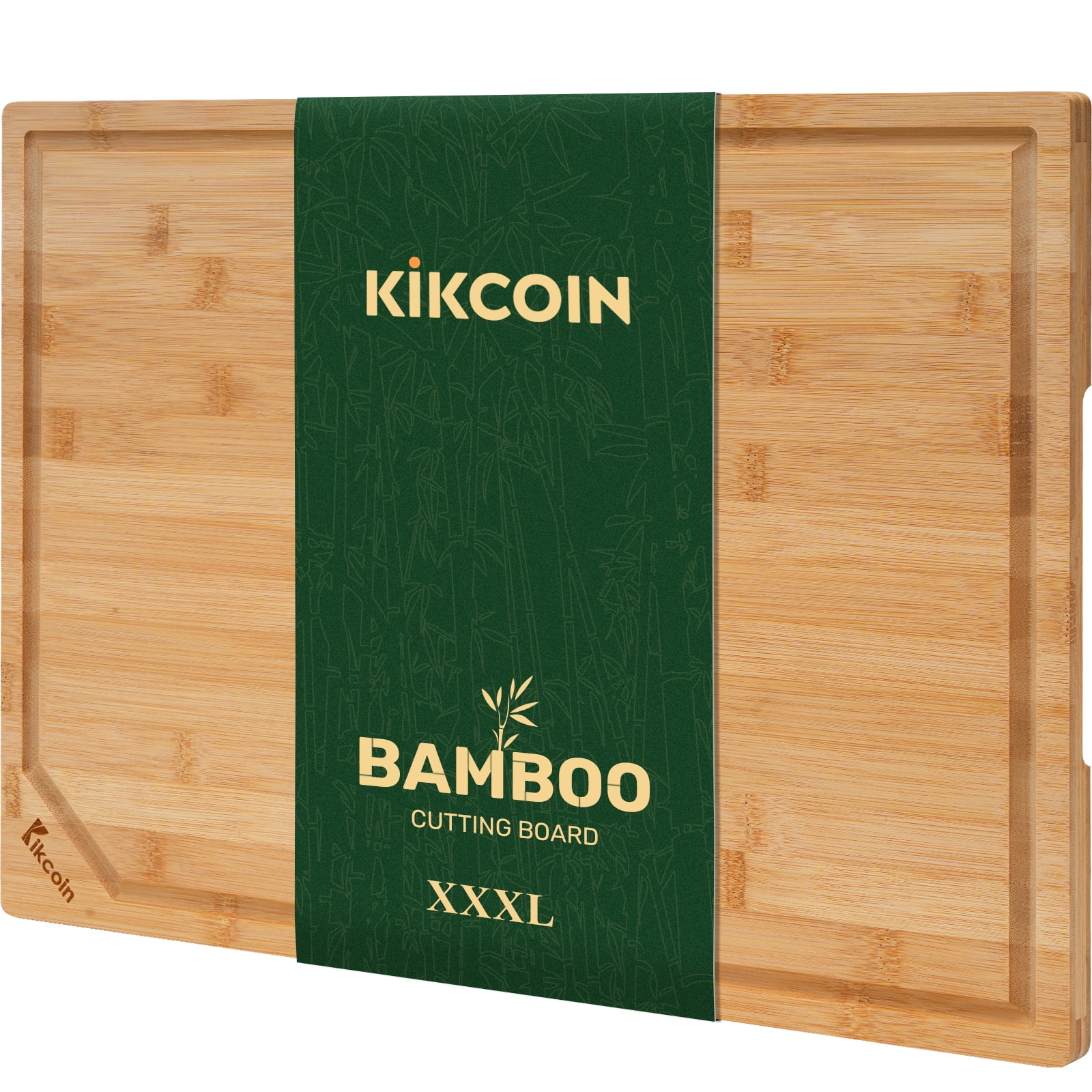 Kikcoin Bamboo Cutting Boards for Kitchen, Extra Large Wood Chopping Board with Deep Juice ...