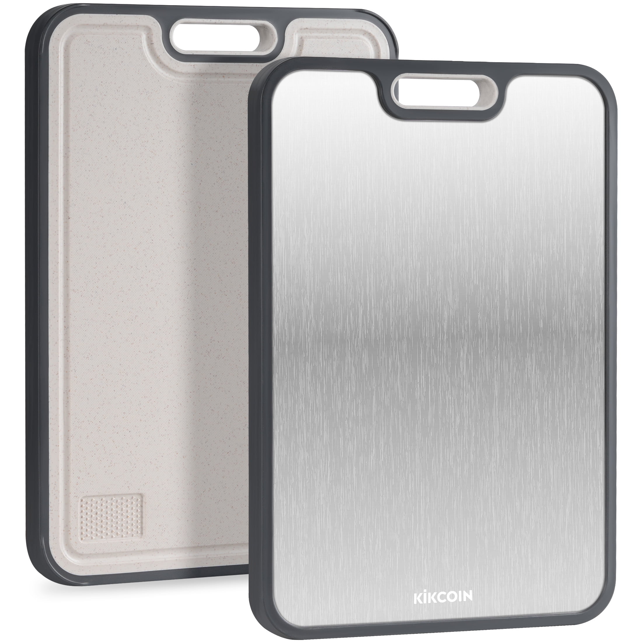 Kikcoin Stainless Steel Cutting Board, Plastic Double-sided Cutting ...