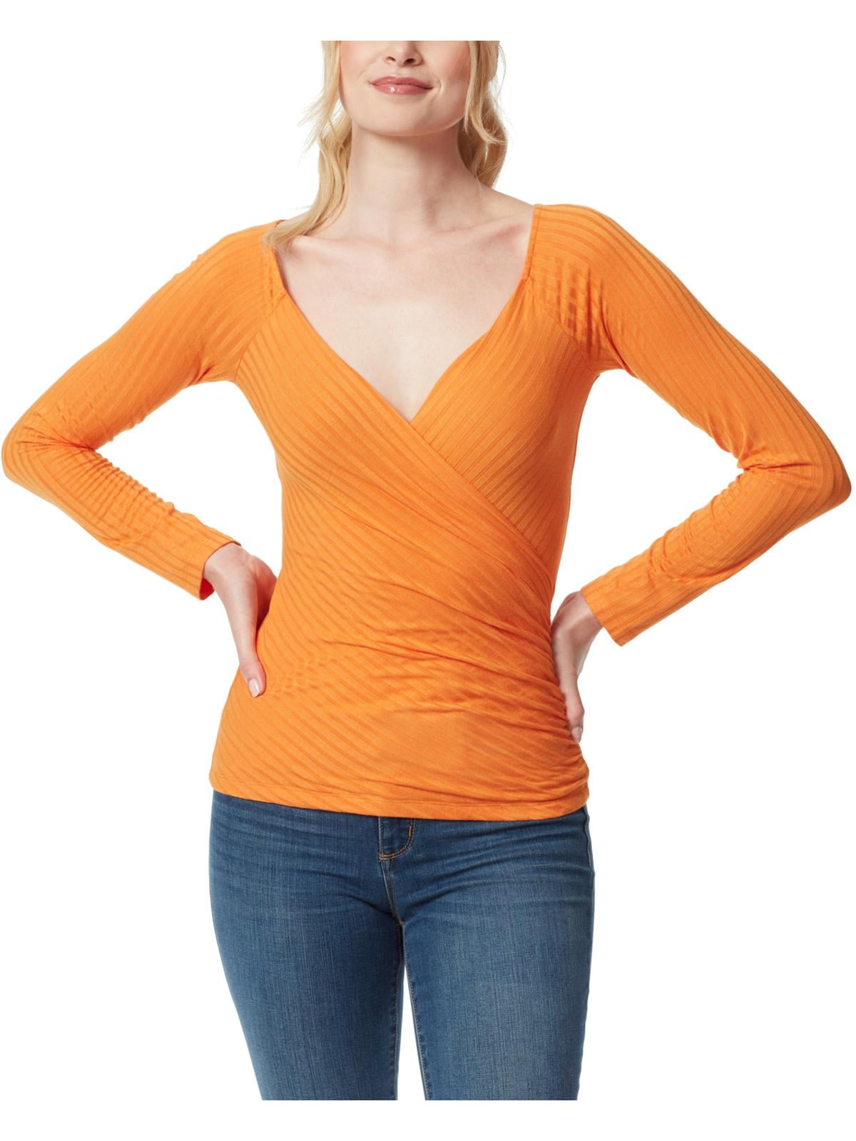 Jessica Simpson Womens Kiki Surplice Long Sleeve Wrap Top - Walmart.com
