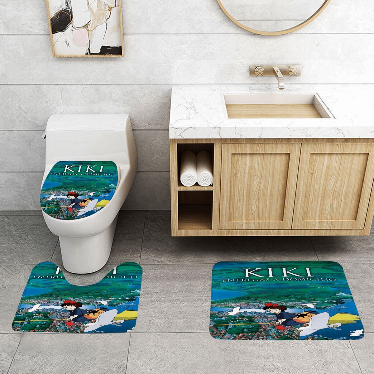 Kiki's Delivery Service floor mat and toilet set is durable,and adds a ...