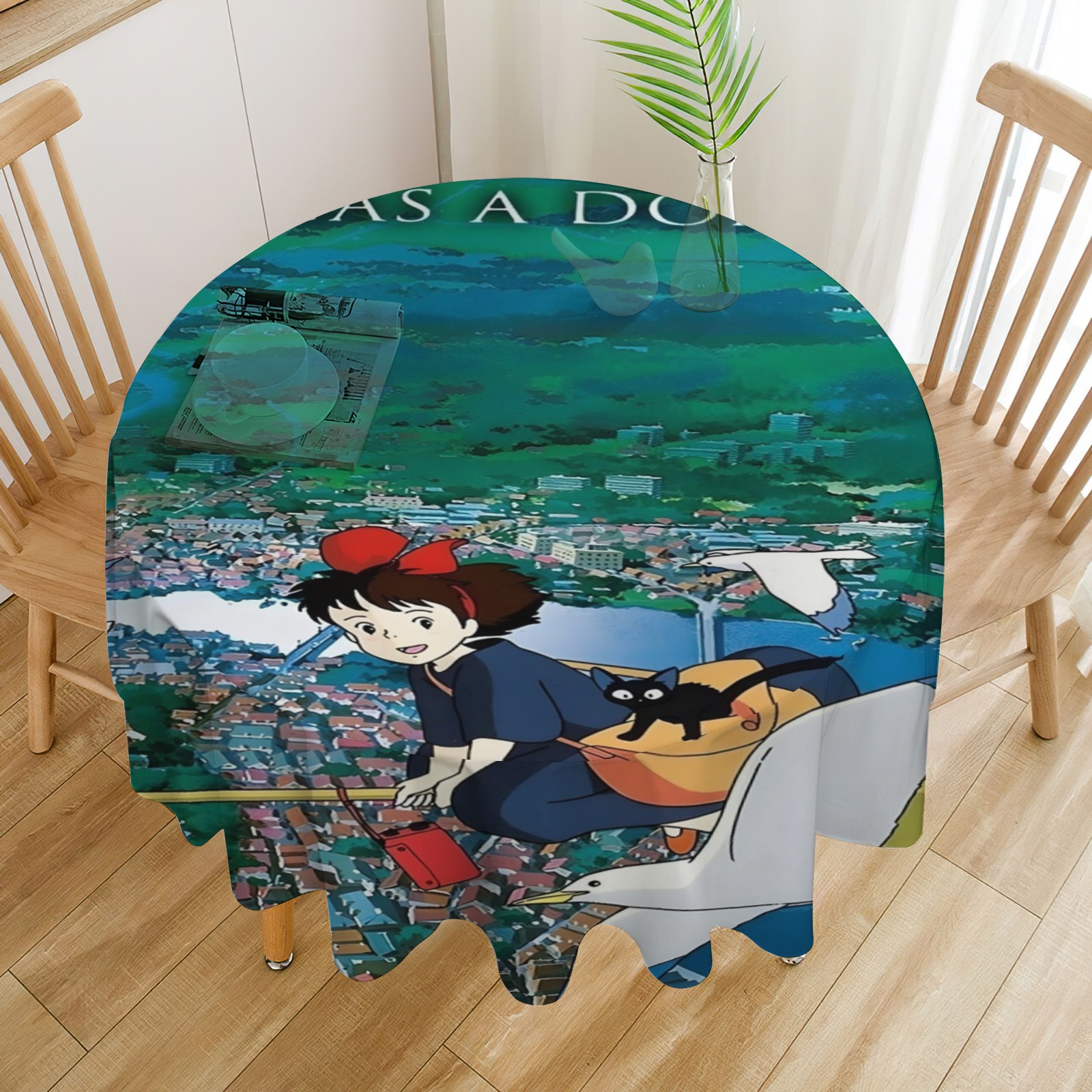Kiki's Delivery Service square tablecloth has an iconic print, fits ...