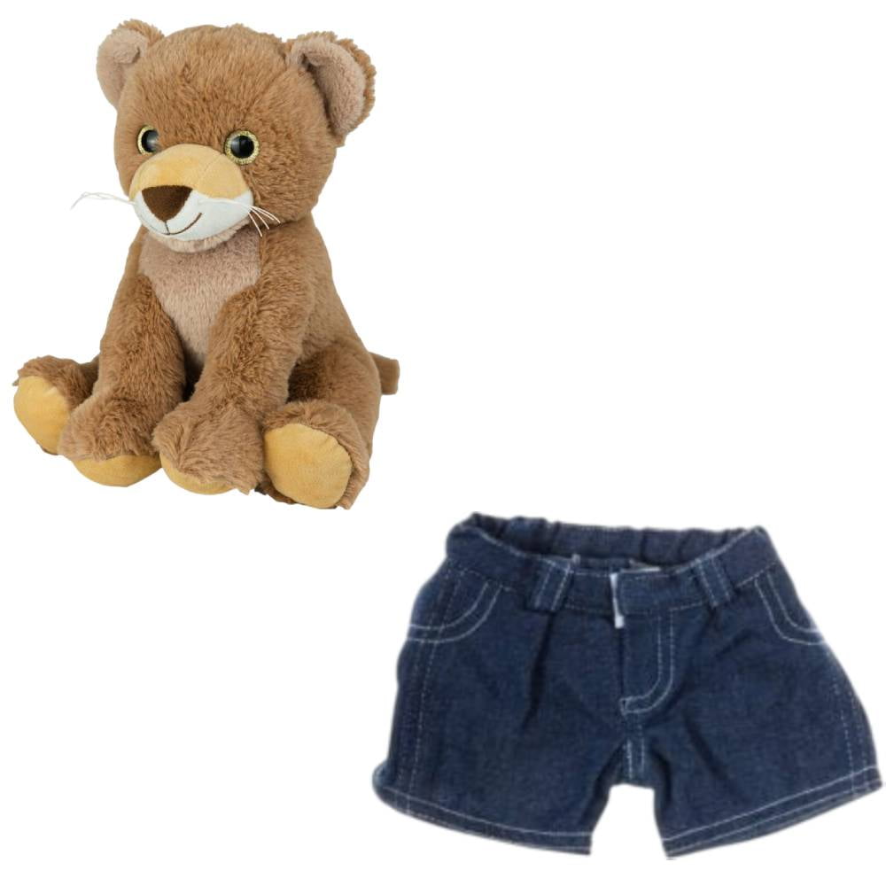 Kiki the Lion Cub Plush Toy 16 Inch with Blue Jean Shorts – Eco ...
