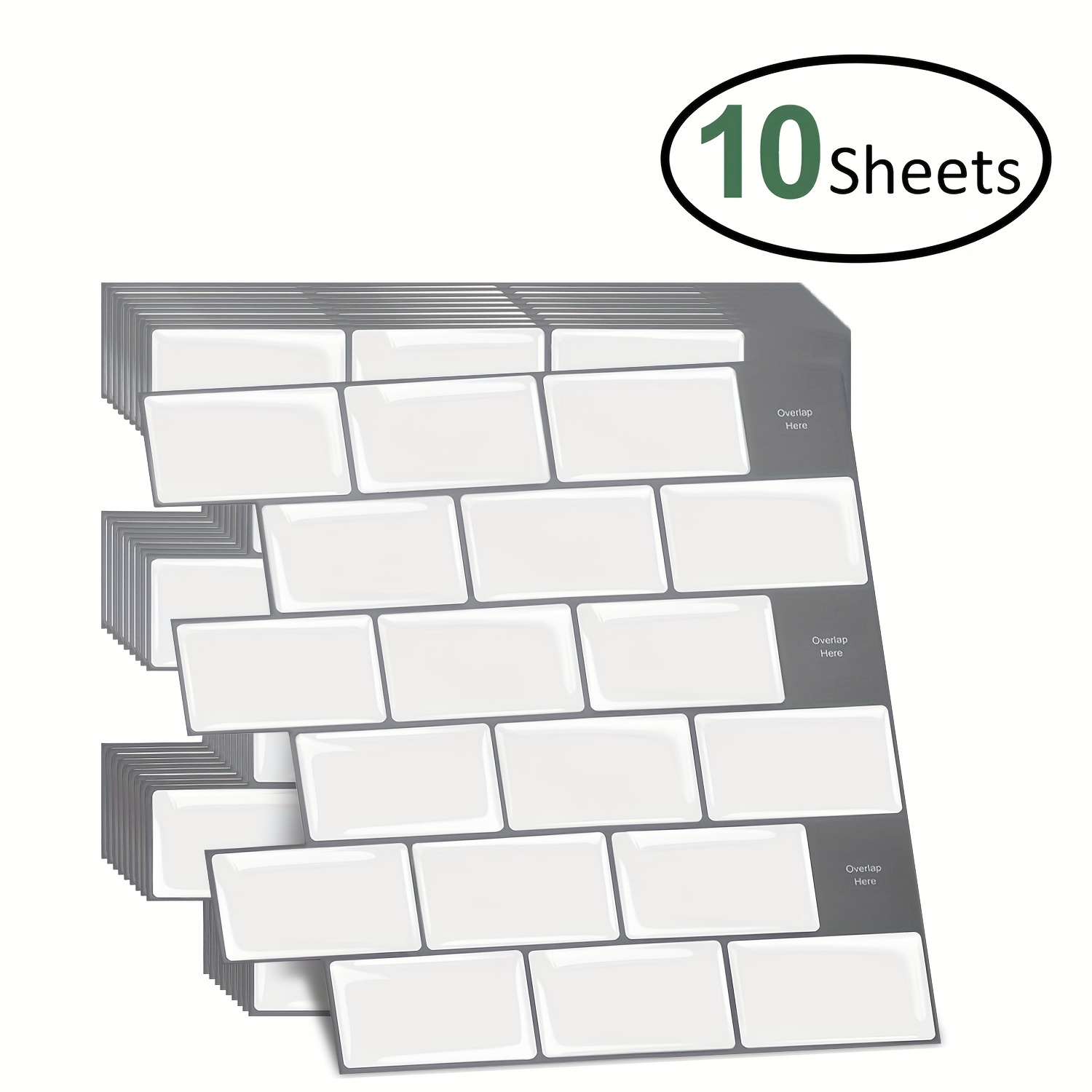 KikiMK 10pcs/set 3D Subway Sticker On Tiles Wall Tiles Stickers Self ...