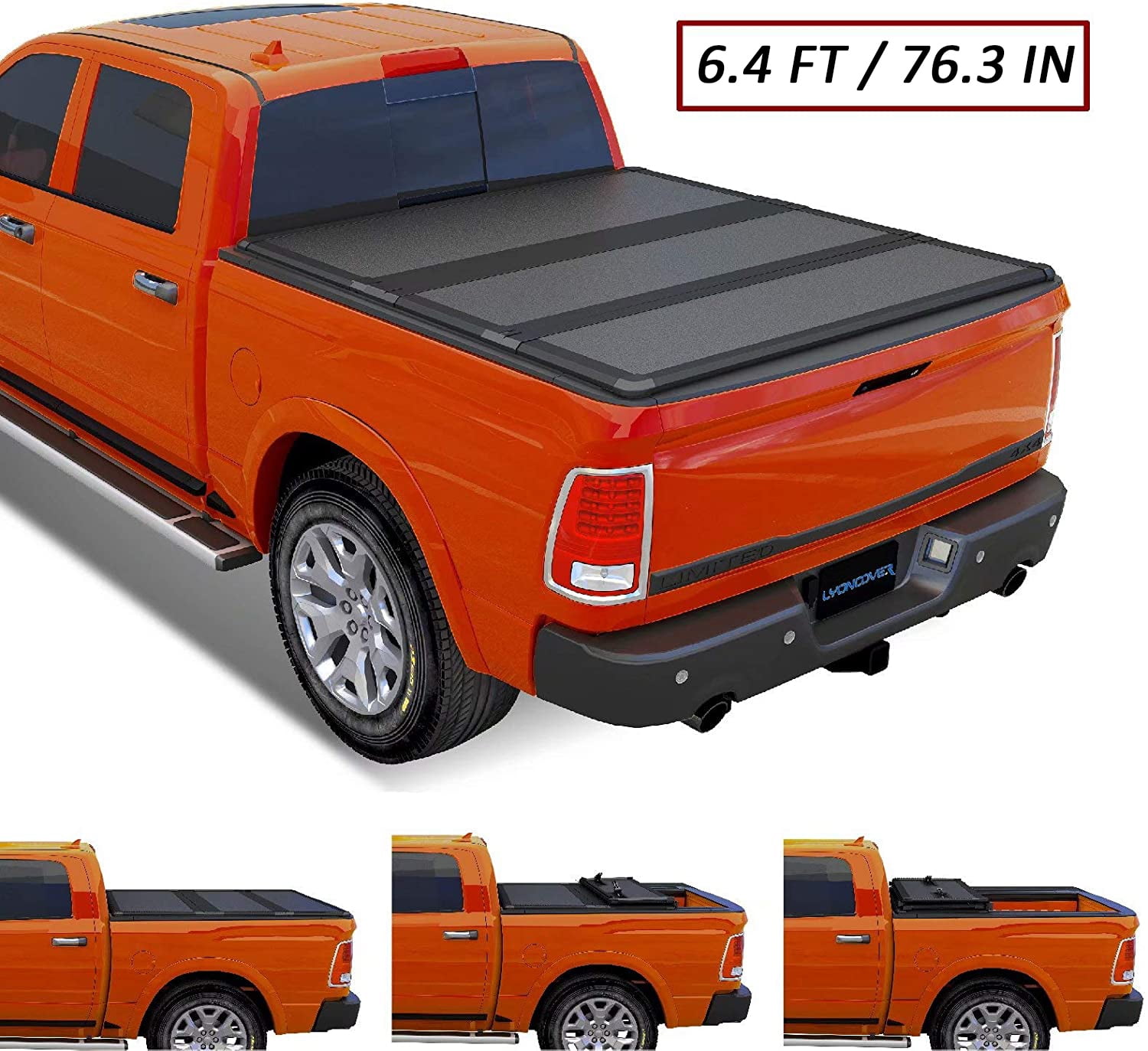 Kikito Professional FRP Hard Tri-Fold Pickup Truck Bed Tonneau Cover ...