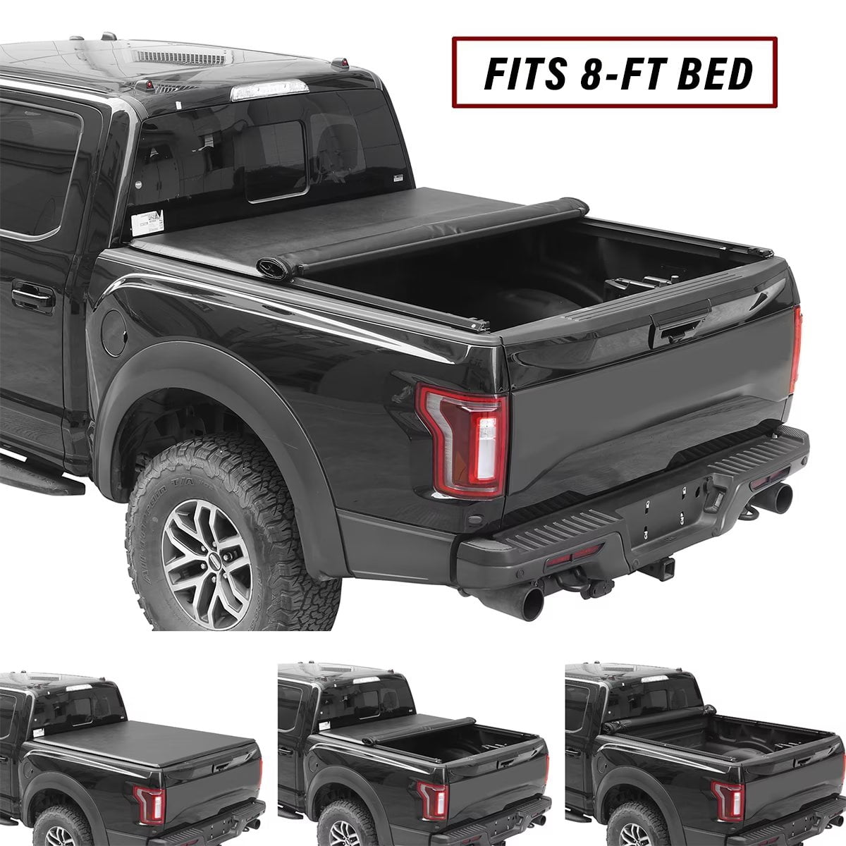 Kikito Vinyl Soft Roll-Up Tonneau Cover Truck Bed for 1999-2023 F250 ...
