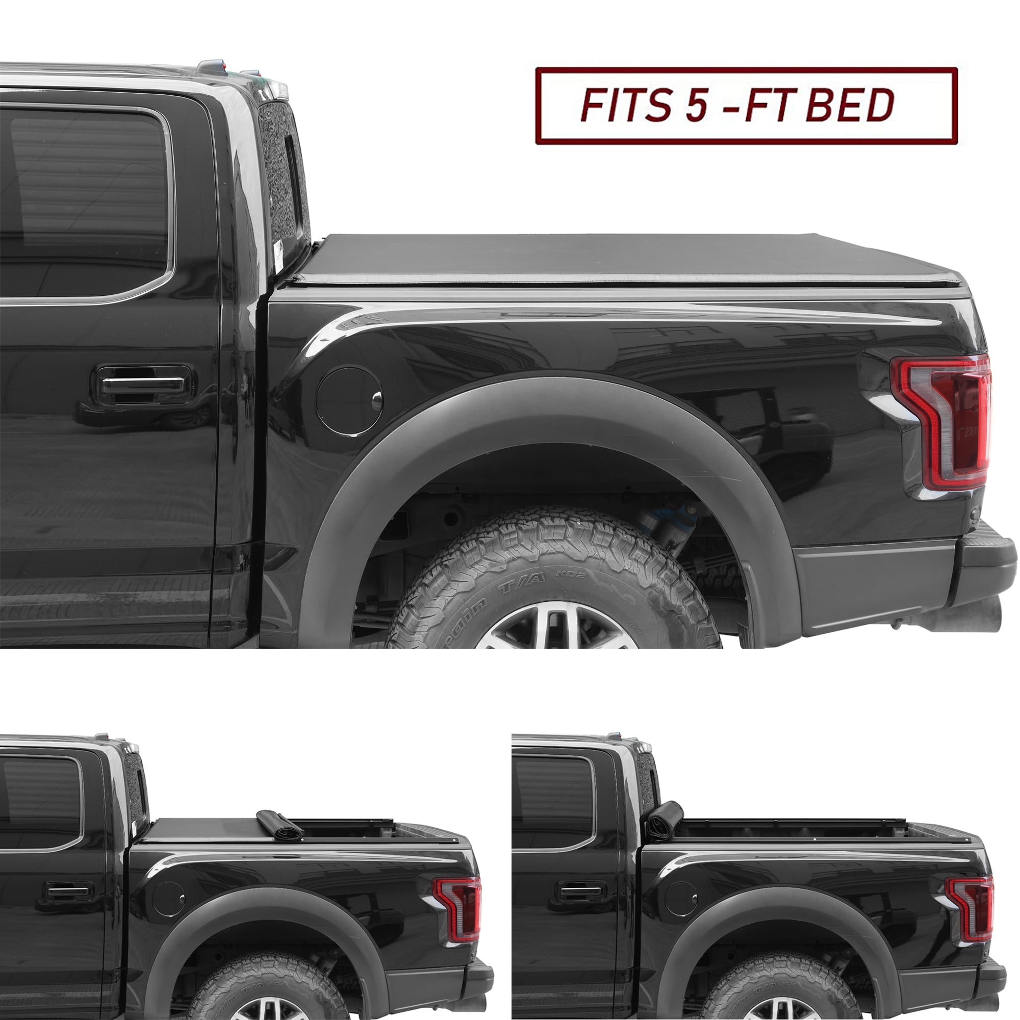 Kikito Vinyl Soft Roll-Up Tonneau Cover Truck Bed for Frontier 2005 ...