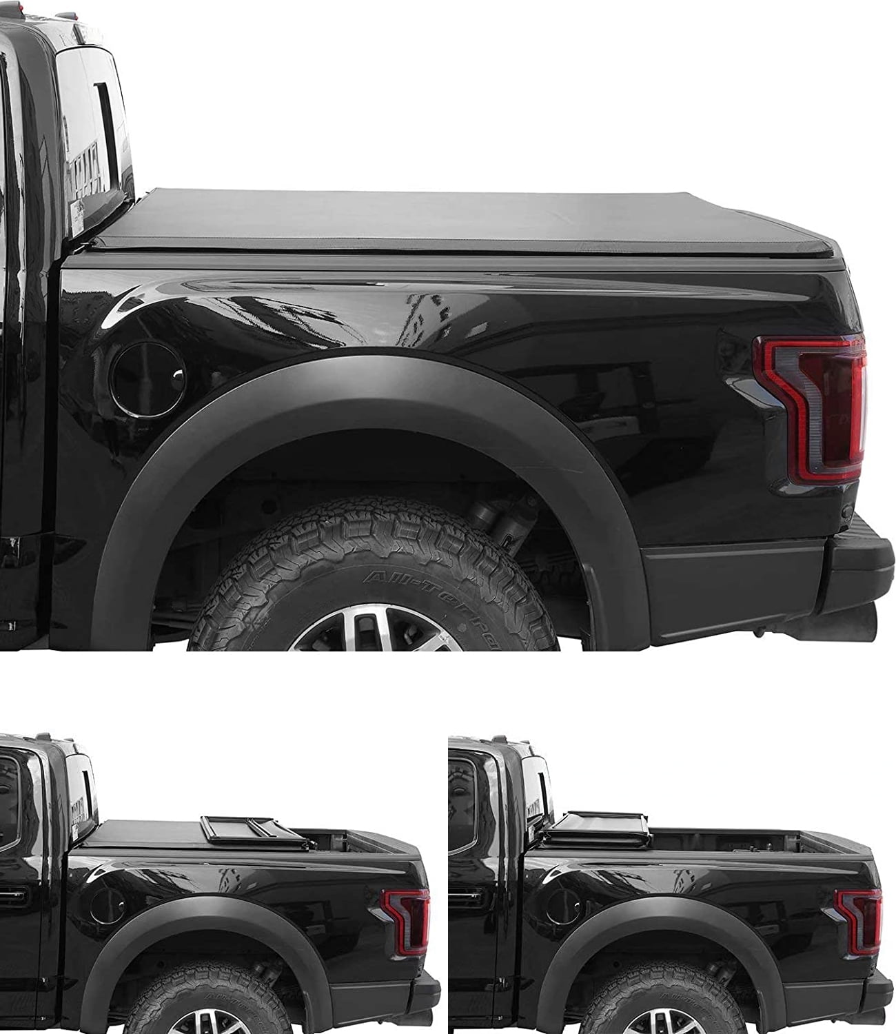 Kikito Vinyl Soft Tri-Fold Tonneau Cover Truck Bed for 1983-2011 Ranger ...