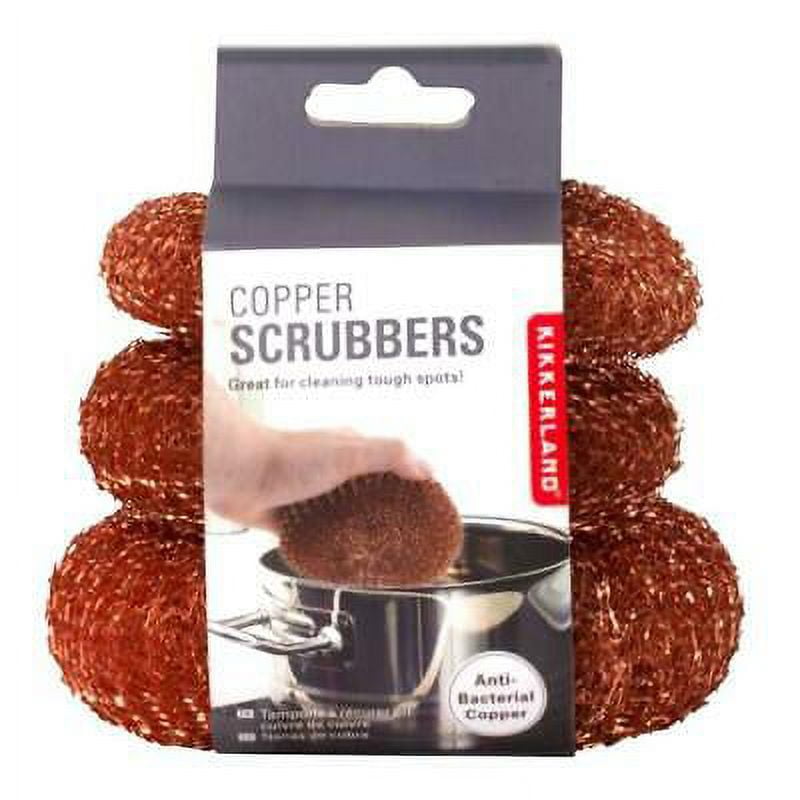 Kikkerland Copper Dishwashing Scrubbers / Scrub - Set of 3 - Walmart.com
