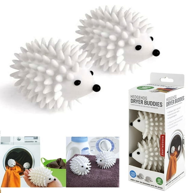 2 Kikkerland Hedgehog Dryer Buddies Ball Reusable Clothes Fabric Fabric ...
