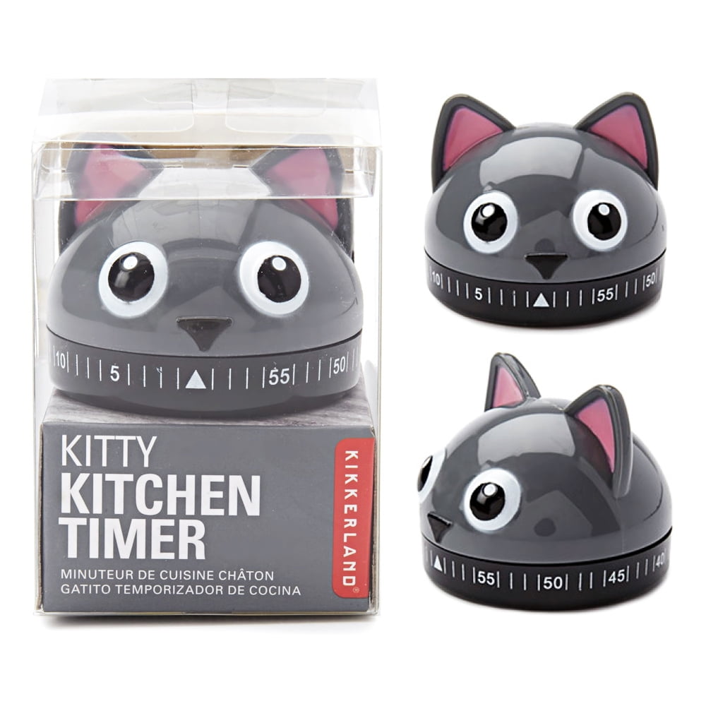 Kikkerland Kitty Cat Kitchen Timer 60 Min Cooking Count Down Clock ...