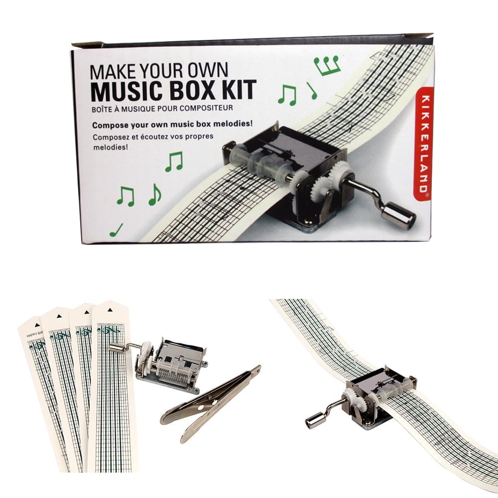 Kikkerland Mechanical Music Box Set Paper Strip Make Your Own Songs ...