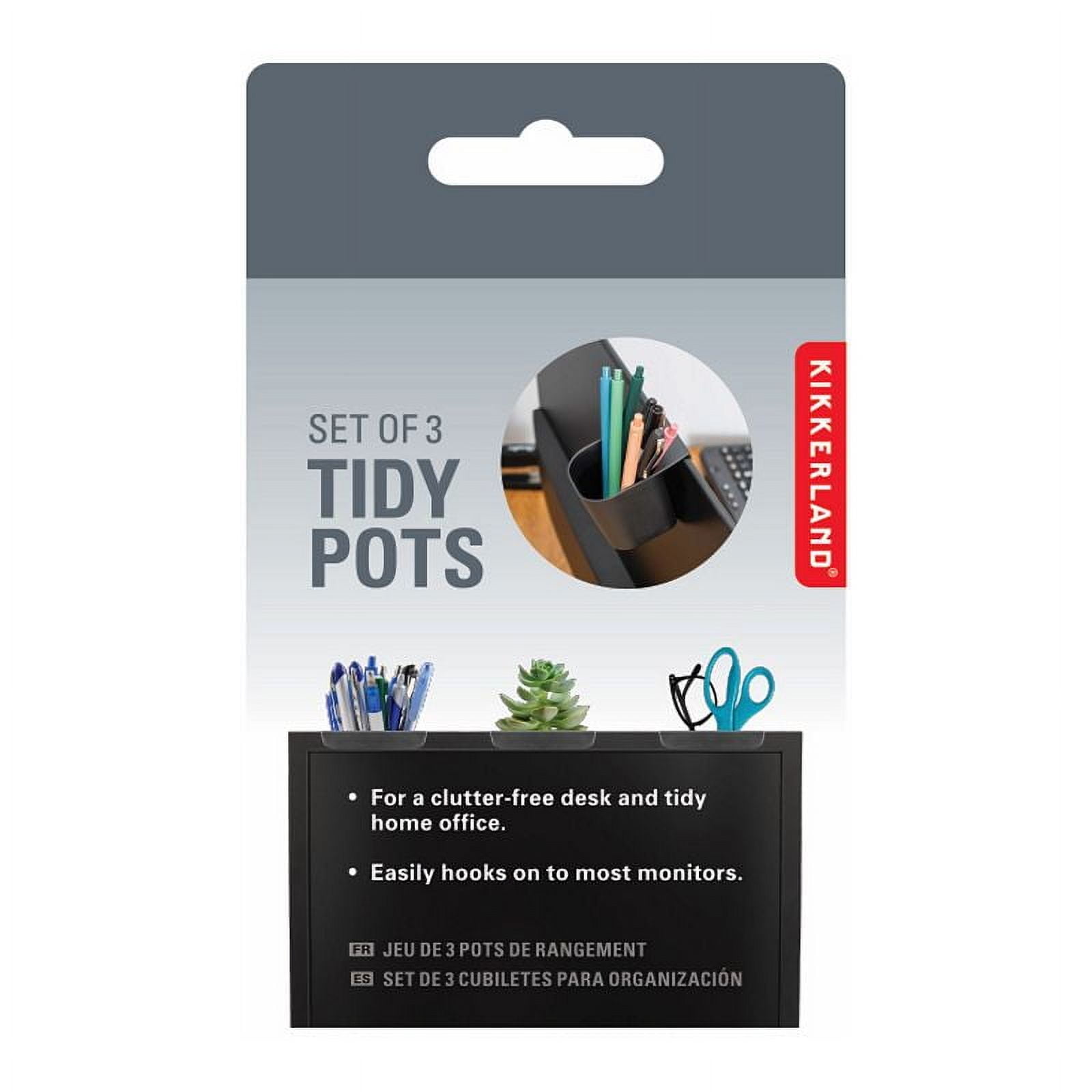 Kikkerland Tidy Pots 3-pk., Black - Walmart.com