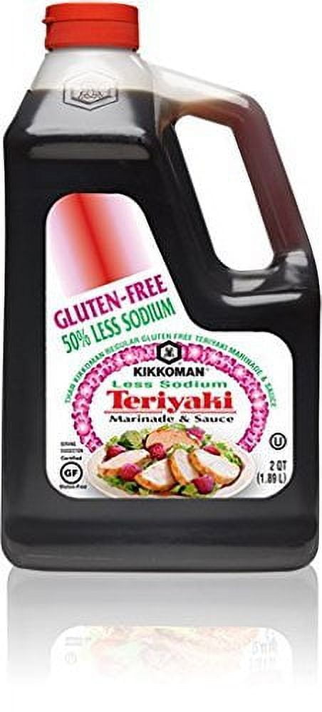 Kikkoman 50 Less Sodium Gluten Free Gourmet Teriyaki Marinade And Sauce 189l 05 Gallon