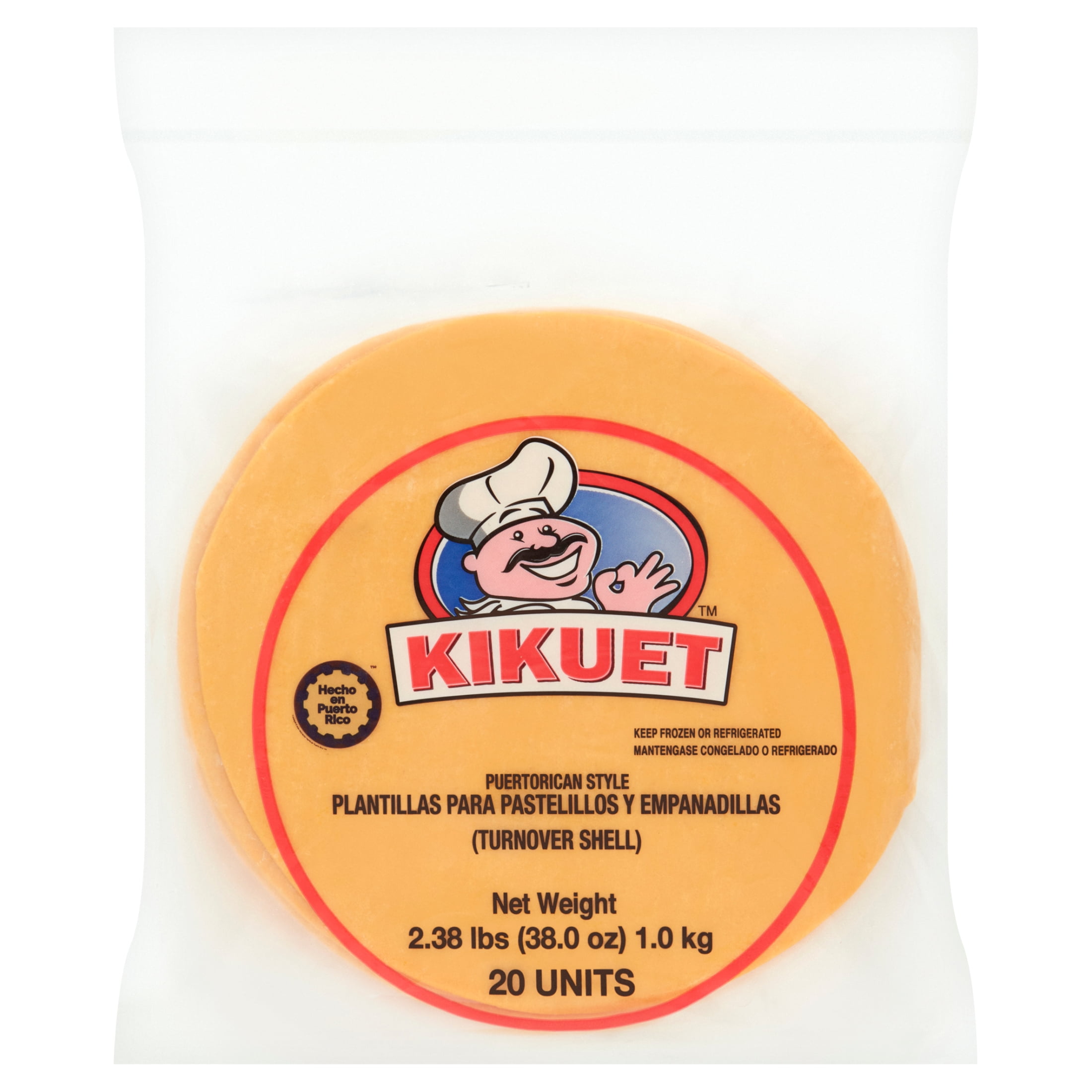 Kikuet Puertorican Style Turnover Shells, 38.0 oz, 20 Count (Frozen ...