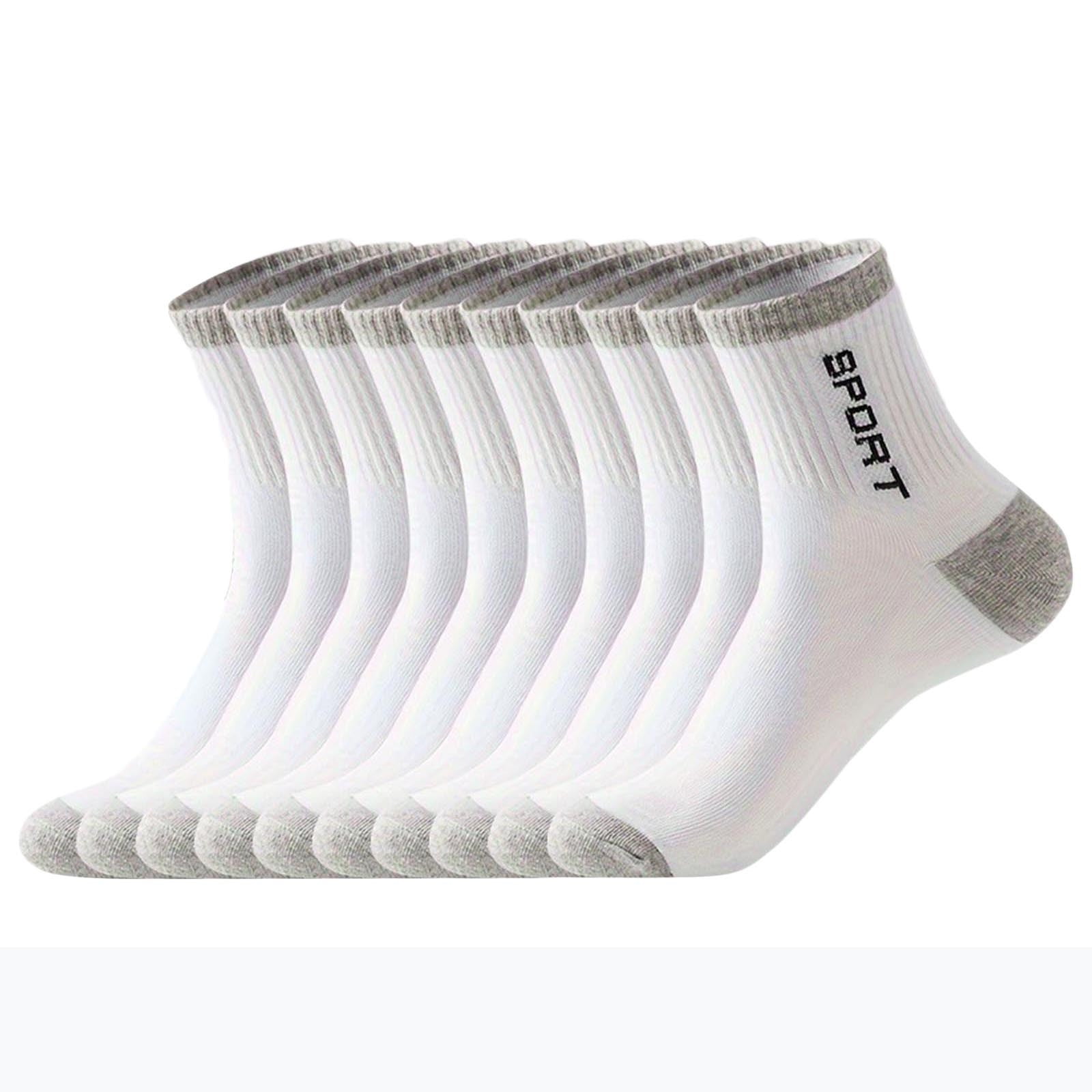 Kilaqueen 5 Pairs Men's Mid-Tube Sweat-Absorbing and Breathable Color ...