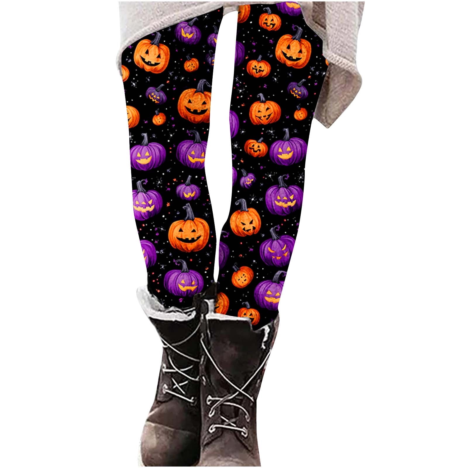 Kilaqueen Halloween Leggings for Women Fall Winter Pumpkin Ghost Bats ...