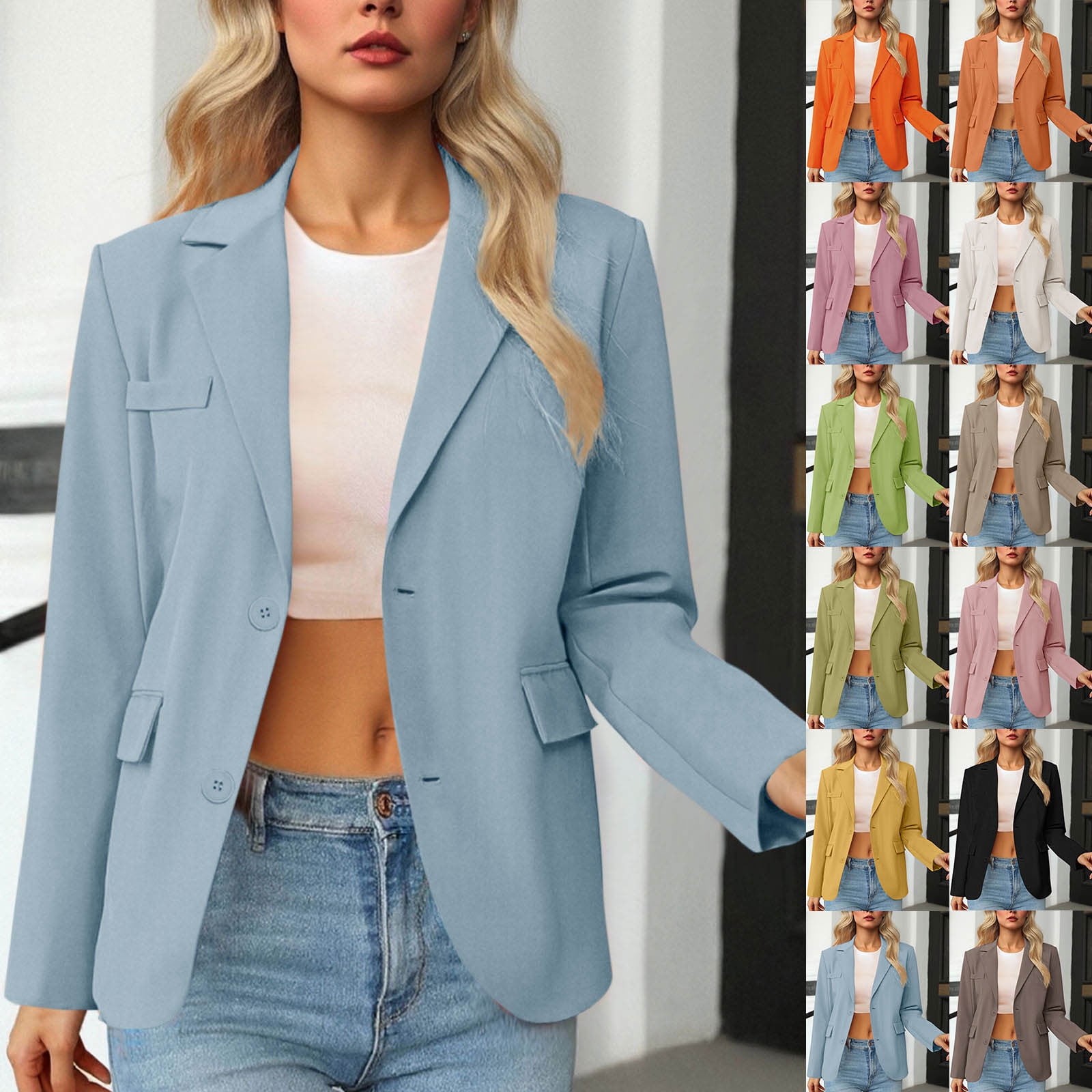 Kilaqueen Lightweight Blazers for Women Business Casual Open Front Suit ...