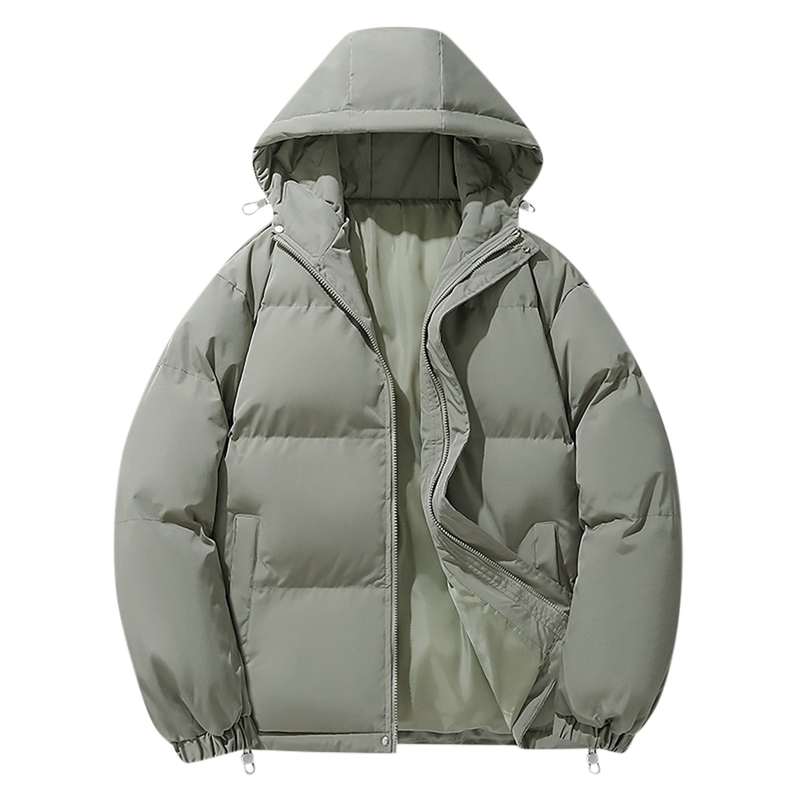 Kilaqueen Mens Oversized Puffer Jackets Fall Winter Heavyweight Zip-Up ...