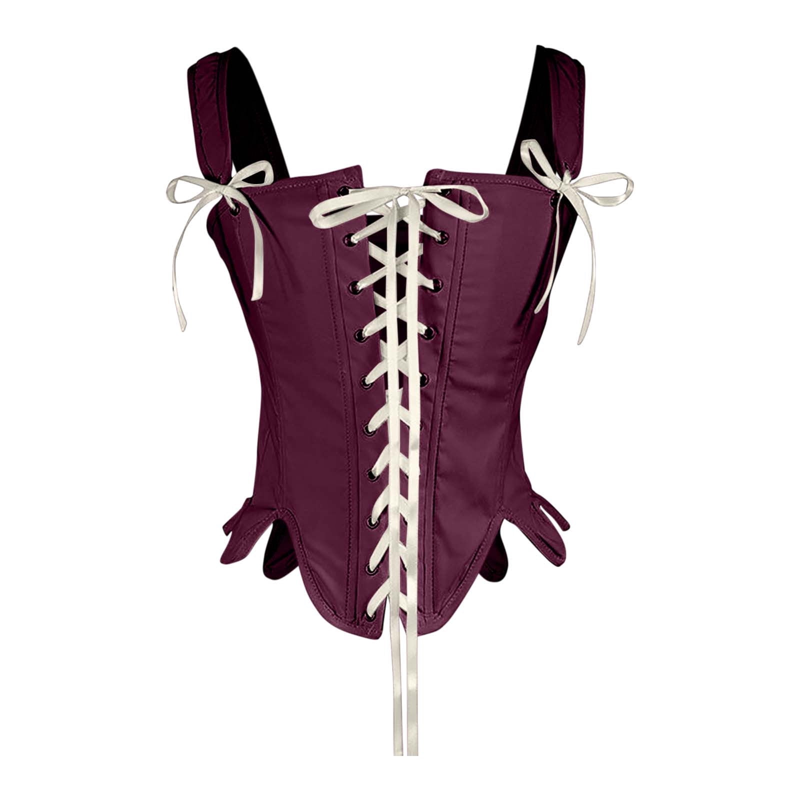 Kilaqueen Retro Bustier Tops for Women Renaissance Vintage Lace Up Body ...