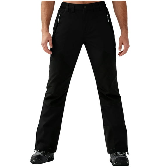 Kilaqueen Snow Pants Men Fleece Lined Waterproof Softshell Warm ...