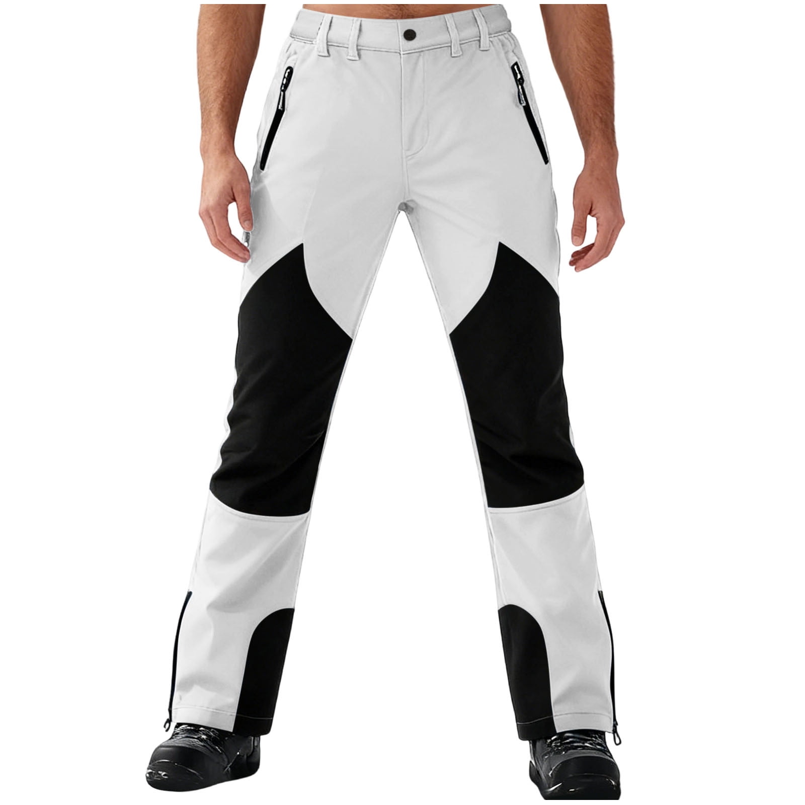 Kilaqueen Snow Pants Men Fleece Lined Waterproof Softshell Warm ...