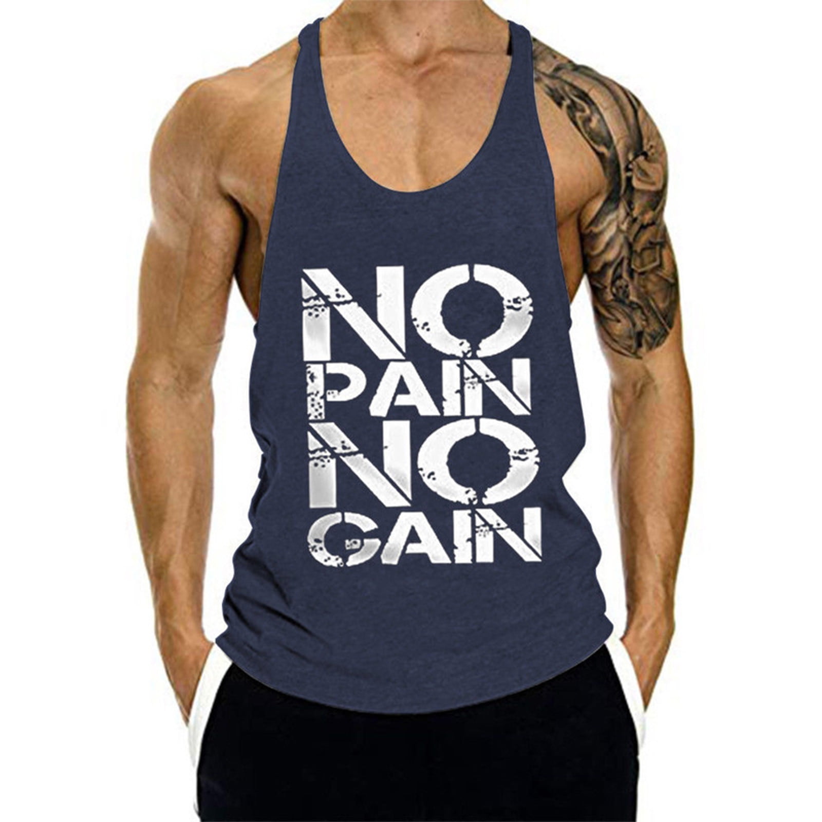 Kilaqueen Tank Tops Men Bodybuilding Y-Back Sleeveless Tank Tops Quick ...