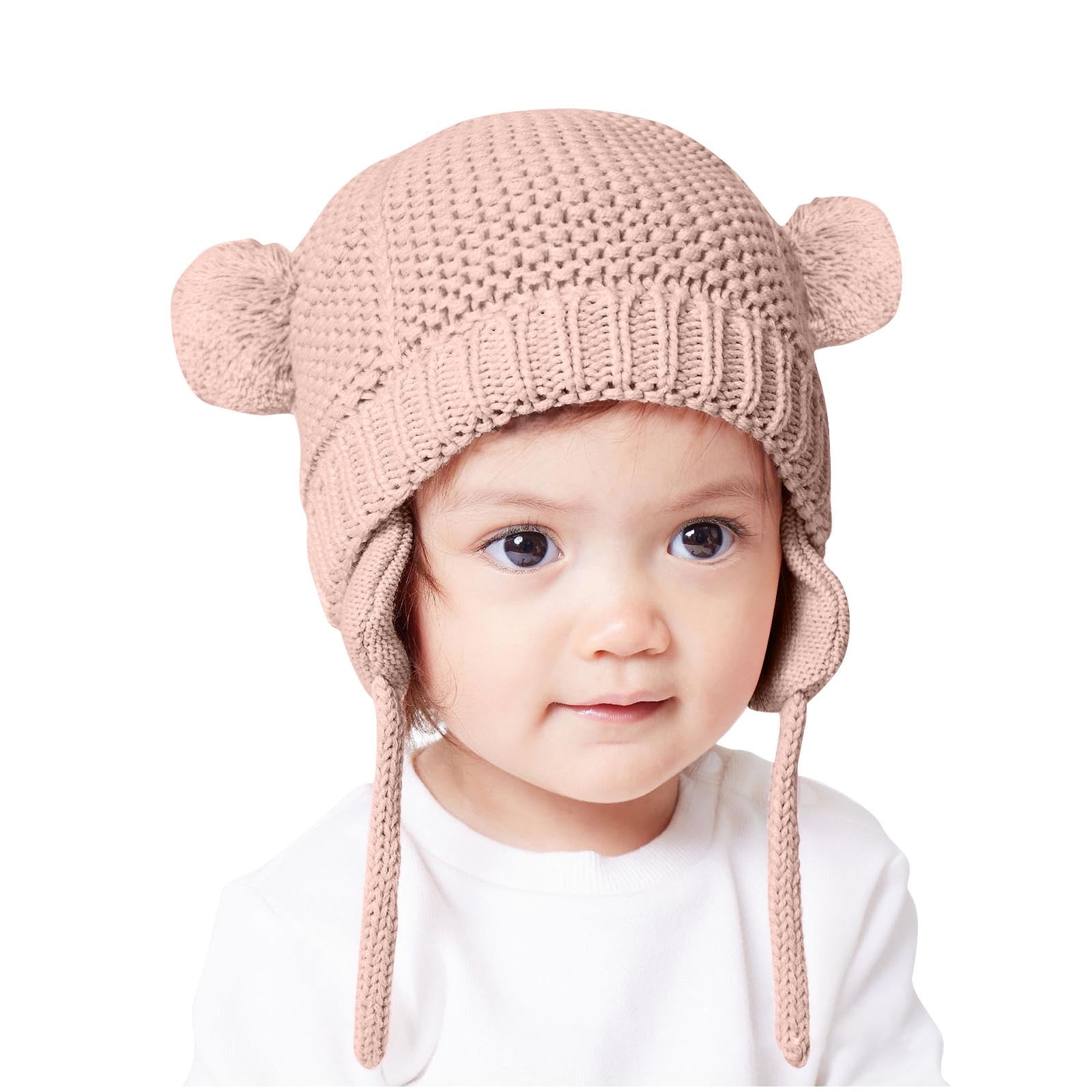 Kilaqueen Toddler Baby Soft Warm Winter Knit Baby Beanie Hat with Ear ...
