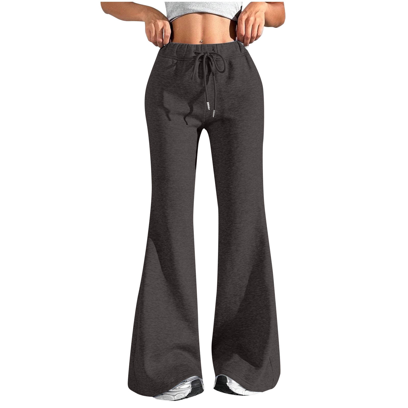 Kilaqueen Wide Leg Sweatpants Women Drawstring High Waisted Joggers ...