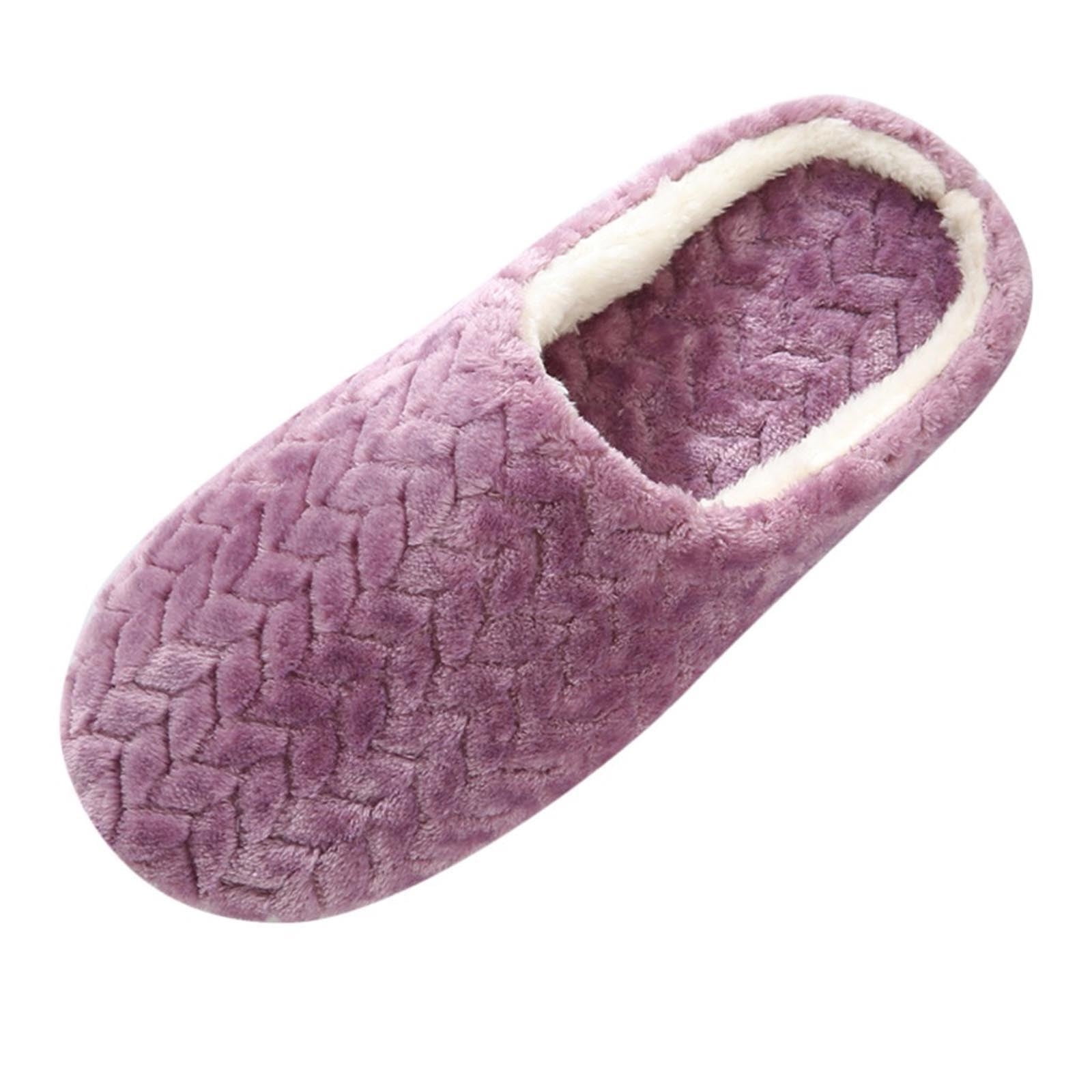 Kilaqueen Winter Warm Slippers, Comfy Rhombus Pattern Faux Fur House ...