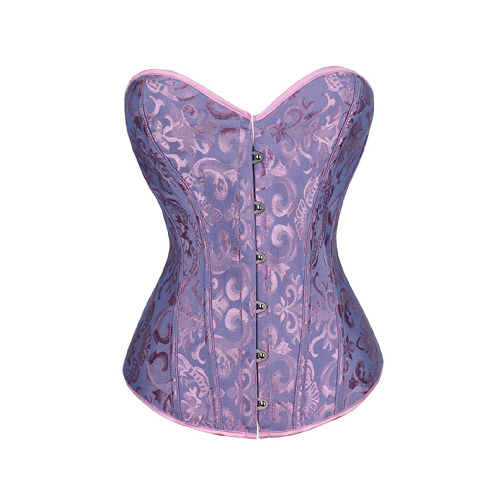 Kilaqueen Womens Vintage Jacquard Overbust Corset Top Bustier Bodice ...