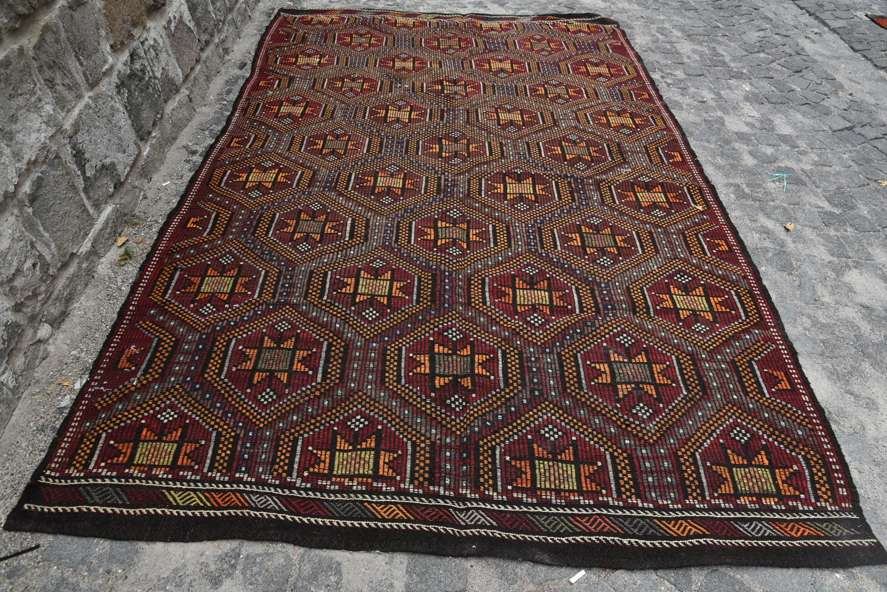 Kilim, 6.4x10 ft Large Rugs, Vintage Rug, Muted Rug, Oriental Rug ...