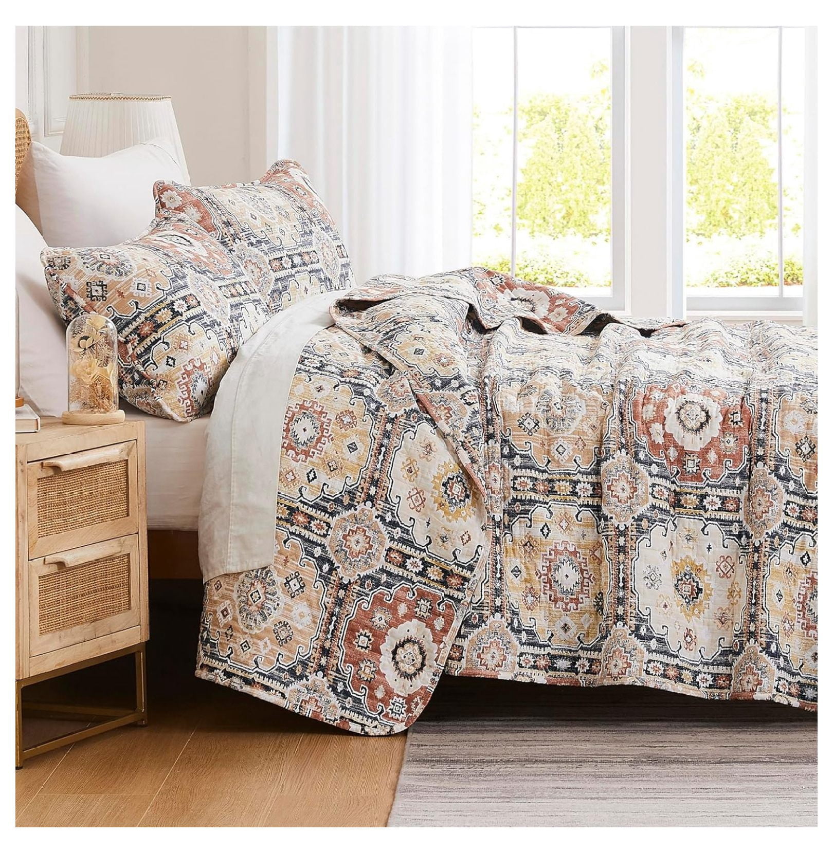 Kilim Collection Oversized Quilt Queen Bedding Set Lightweight, Soft ...