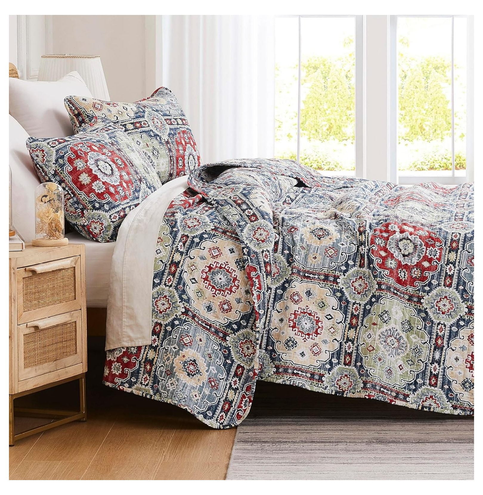 Kilim Collection Oversized Quilt Queen Bedding Set Lightweight Soft ...