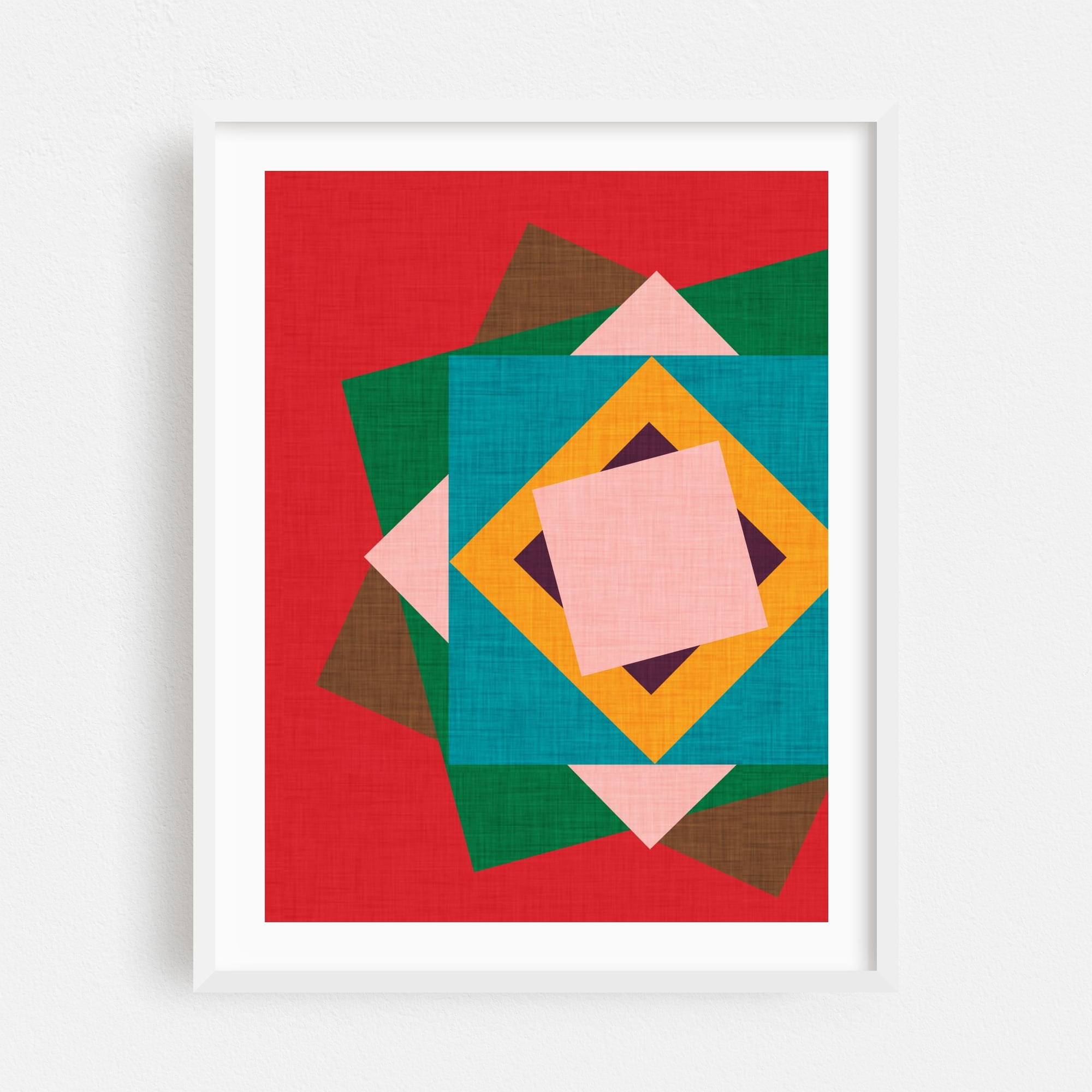 Kilim Flower- Mid Century Geo - Illustration Geometric Abstract Modern ...