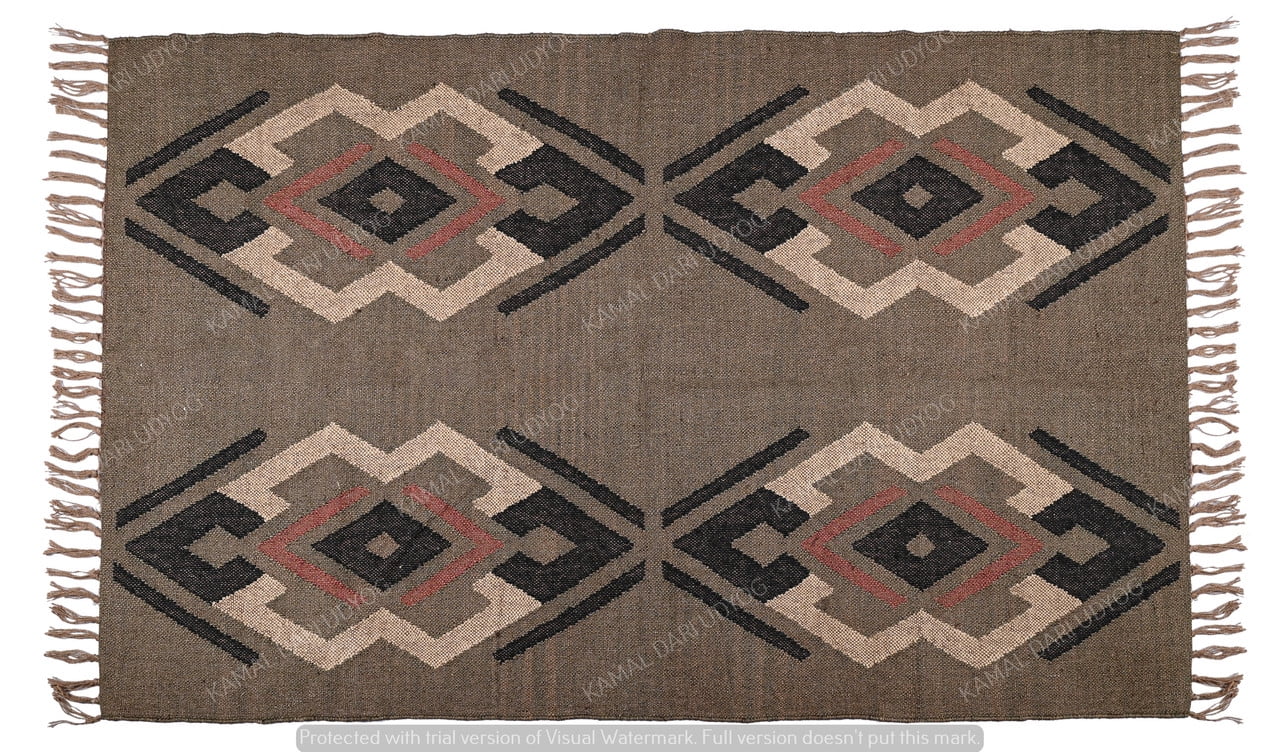 Kilim Rug Wool Jute Rug Bohemian Jute Rug Wool Rug Kelim Dhurri ...