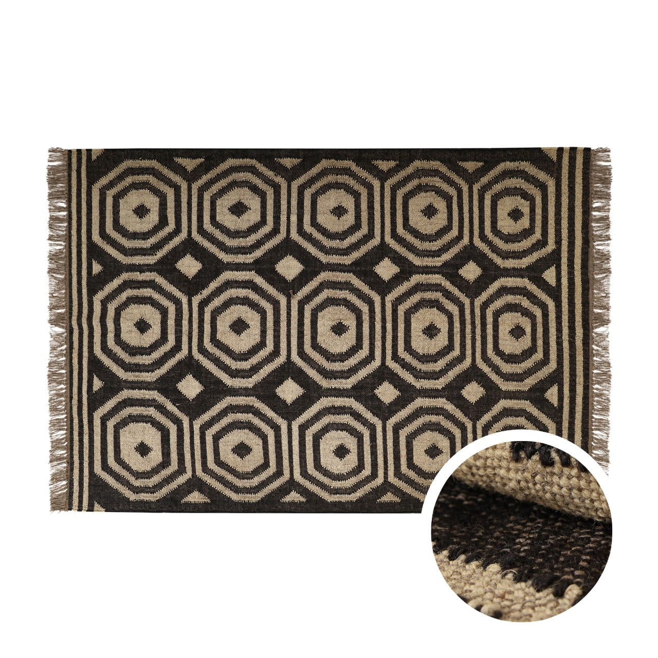 Kilim Wool Jute Rug – Handwoven Southwestern Area Rug with Tribal ...