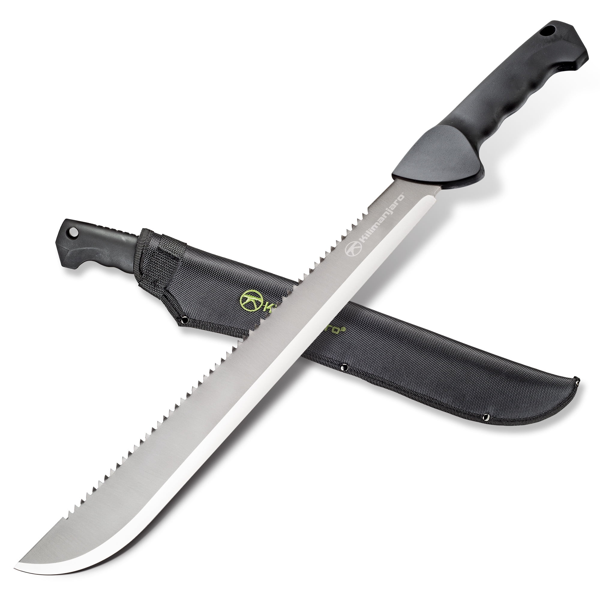 Kilimanjaro 21 Inch Machete with Serrated Back and Black Finish ...