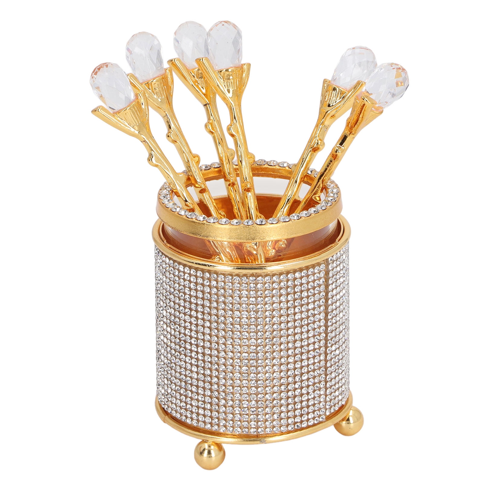 Kilisky 6Pcs Coffee Spoons Set with Holder Zinc Alloy Gold Dessert ...